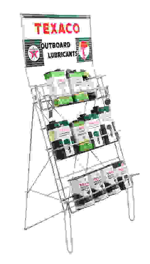 Texaco Outboard Lubricants Service Station Display Rack W/ 11 Original ...