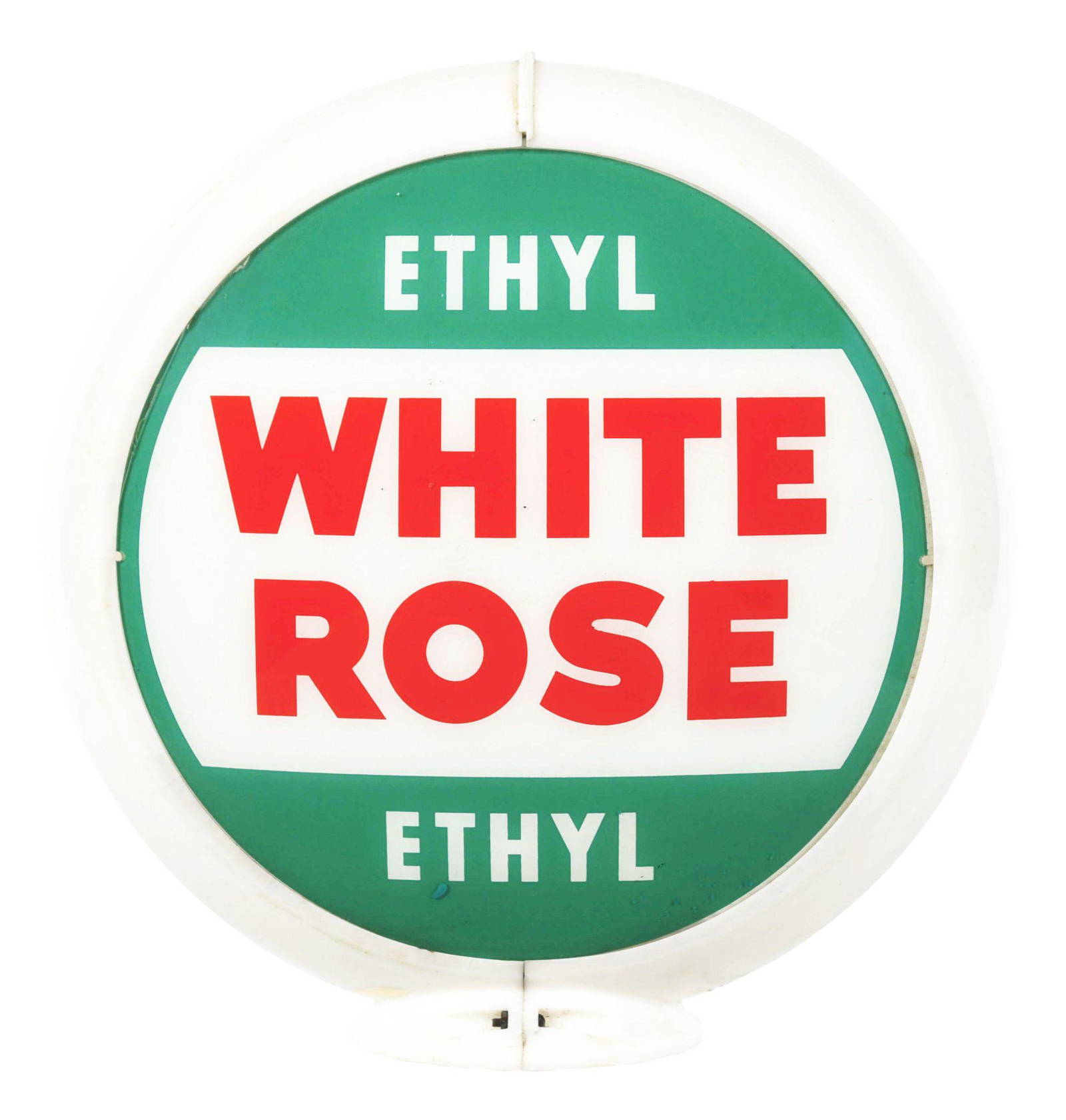White Rose Ethyl Gasoline Complete 13.5" Globe On Capco Body. Auction