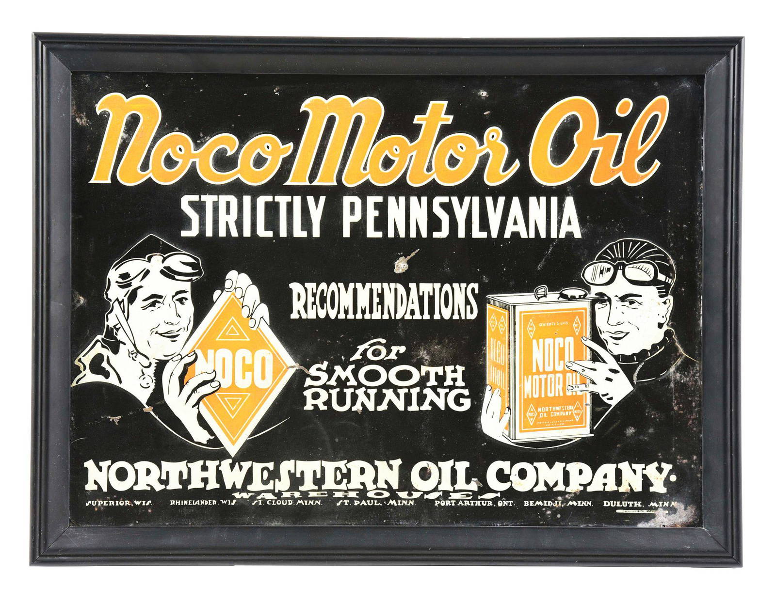 Very Rare Noco Motor Oil "strictly Pennsylvania" Embossed Tin Sign W ...