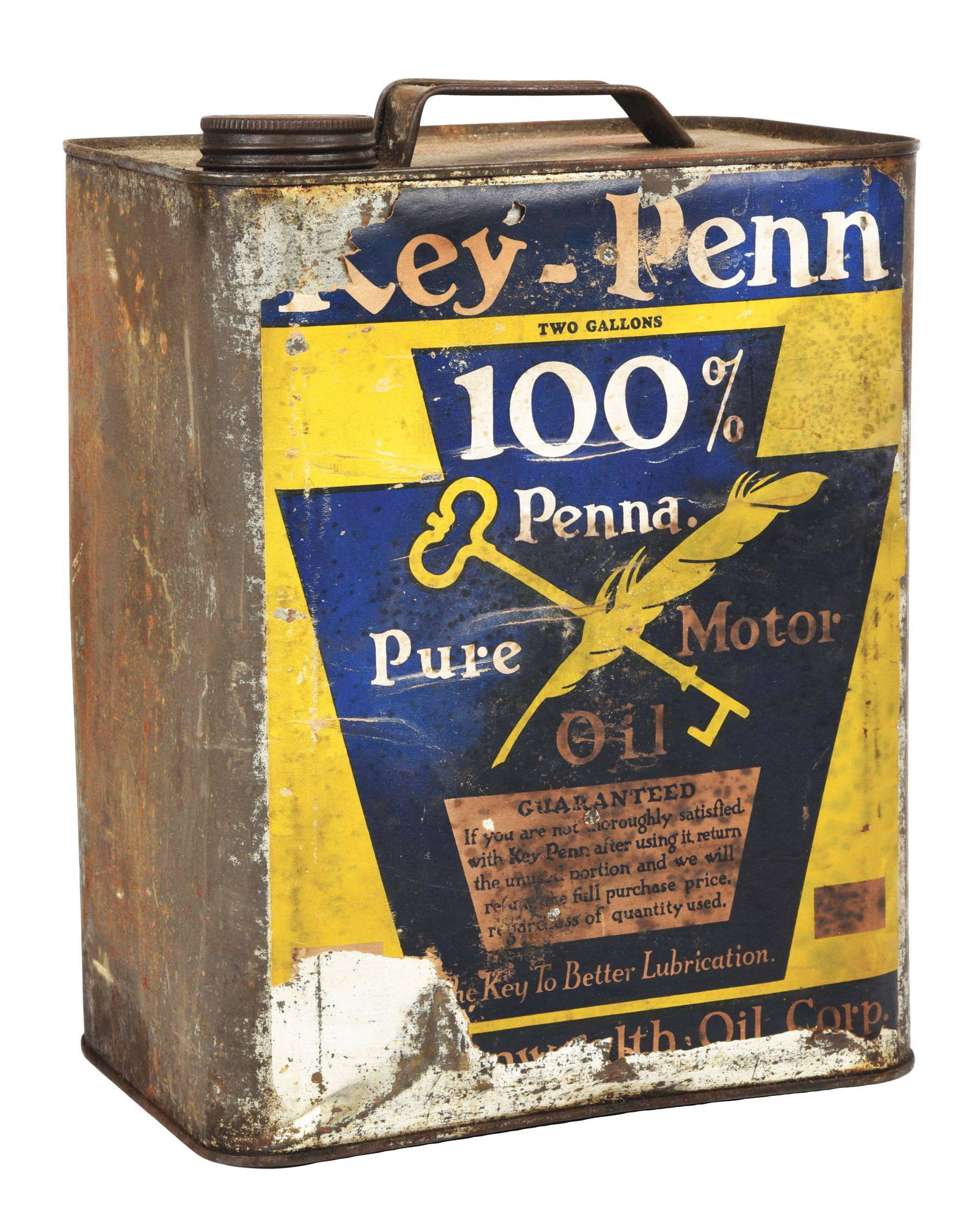 Key-penn Motor Oil Two Gallon Can W/ Key Graphic. Auction
