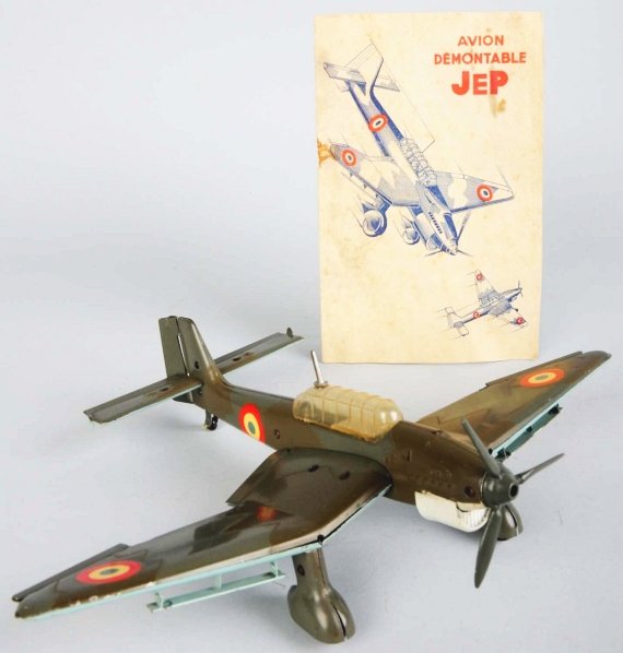 Tin Litho Jep Dux Stuka Construction Airplane Toy