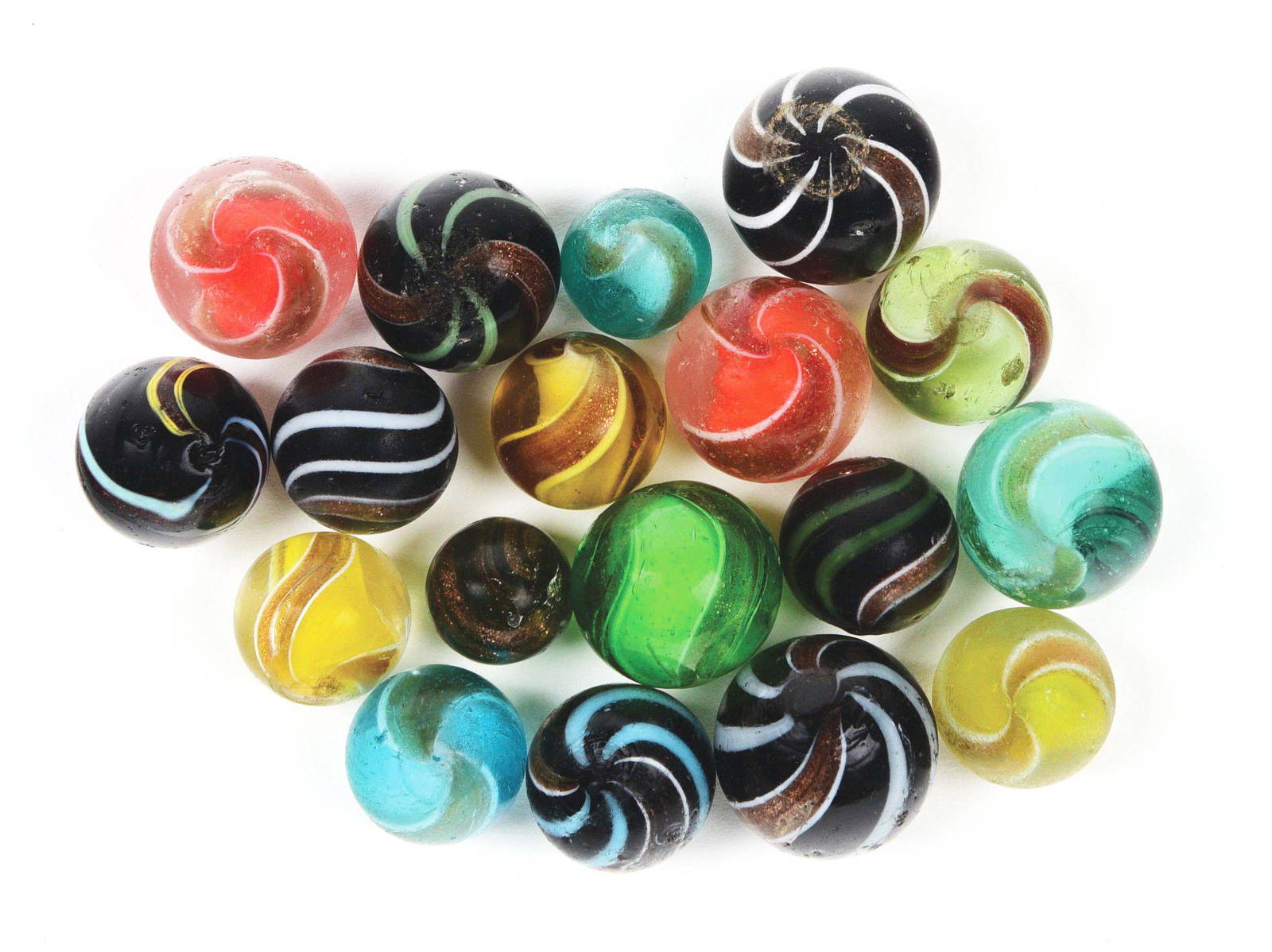 Lot Of 18: Lutz Marbles. Auction