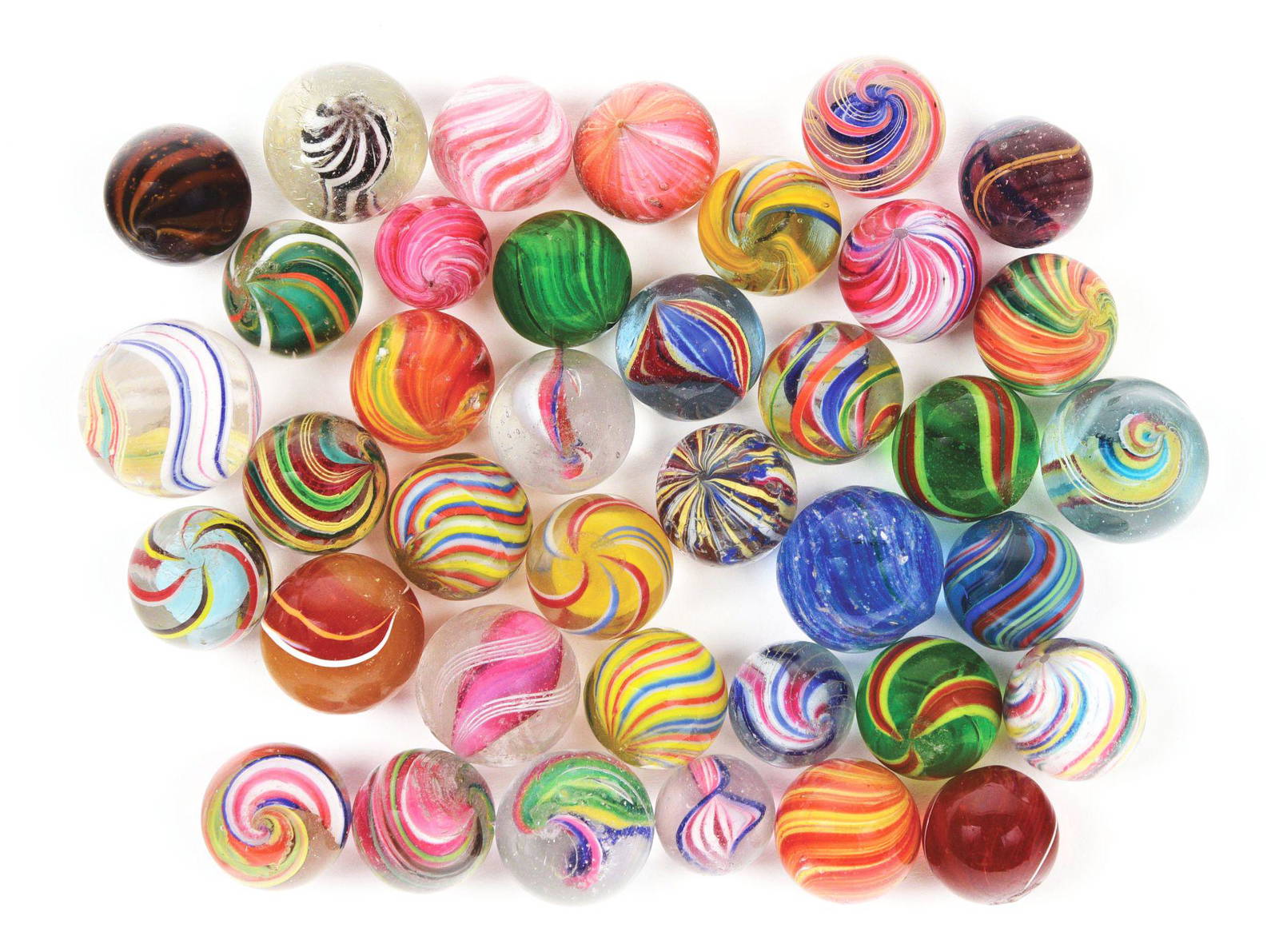 Lot Of 38: Handmade Marbles. Auction