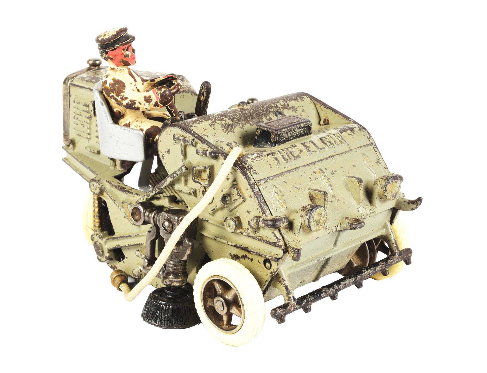 The Elgin Arcade Street Cleaner Pull Cast Iron Service Toy Car & Driver ...