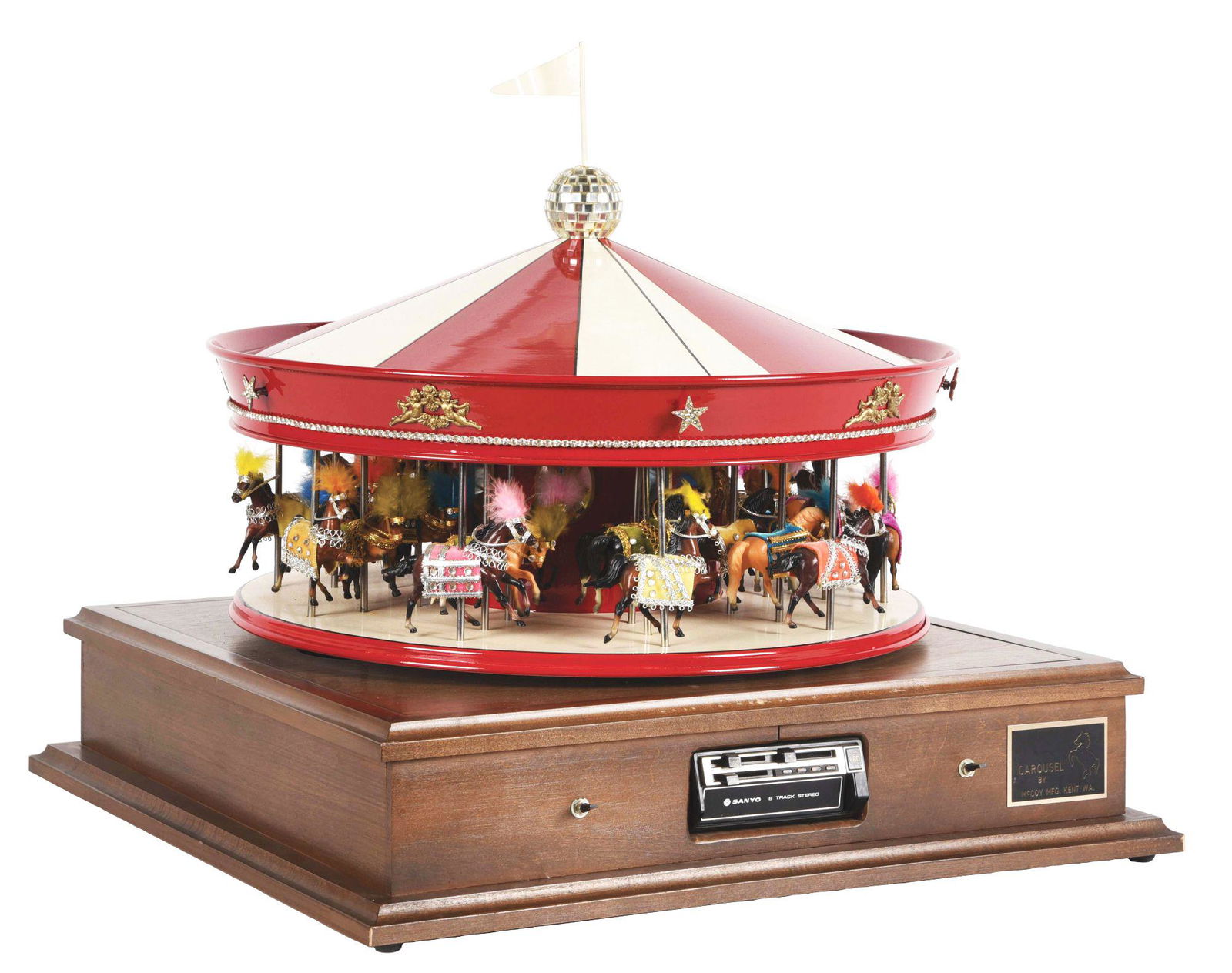 C. 1970s Electric Carousel W/ 8-track Stereo Player. Auction