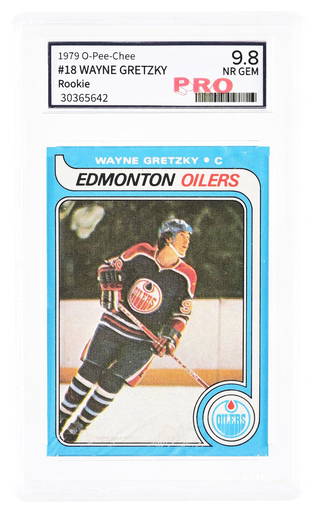 1979 O Pee Chee No. 18 Wayne Gretzky Rookie Card In Pro Holder.