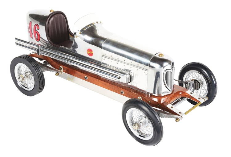 #46 Silver With Wooden Accent Tiger Bunch Aero Tether Car.