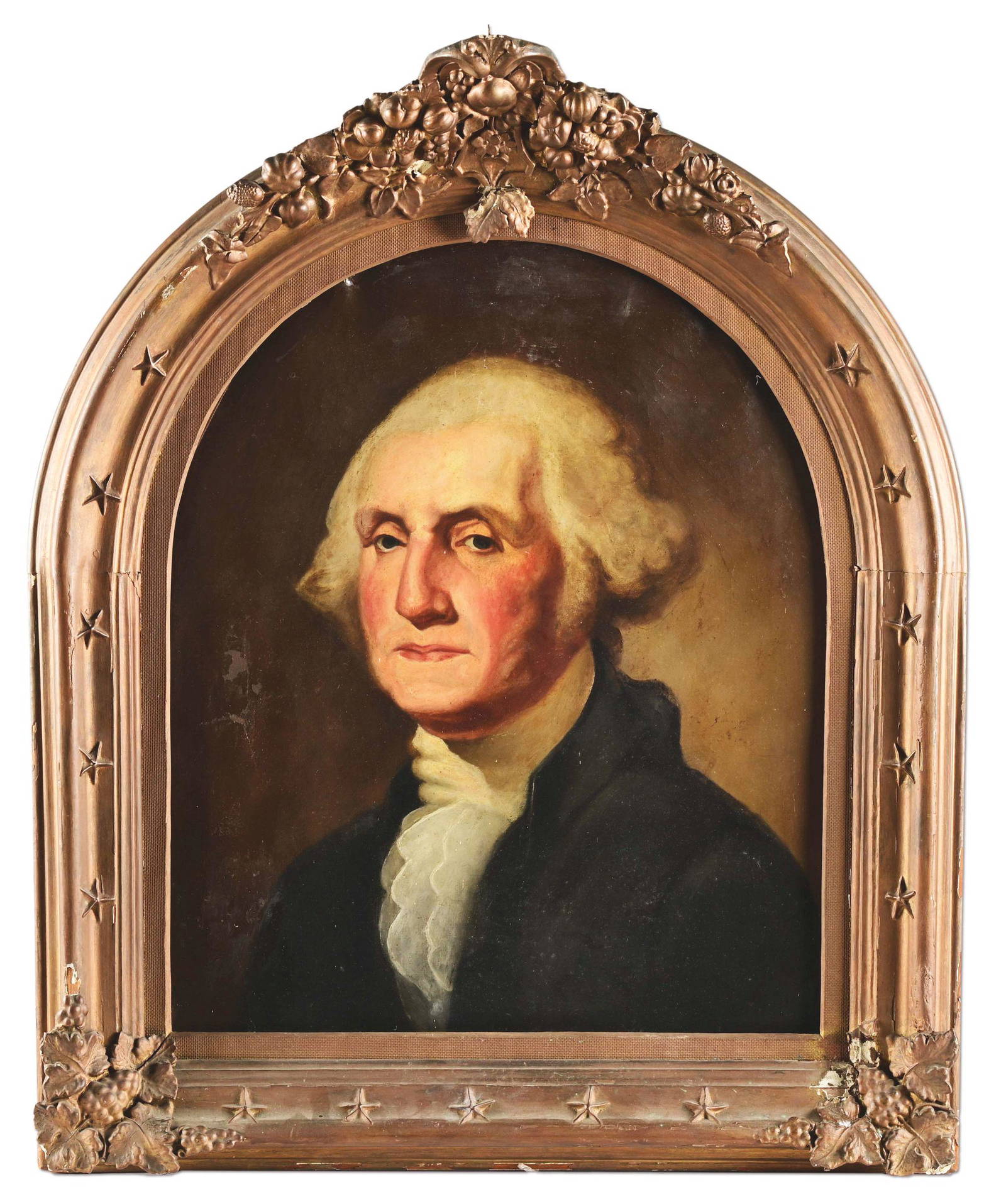 Attractive Portrait Of George Washington After Gilbert Stuart. Auction