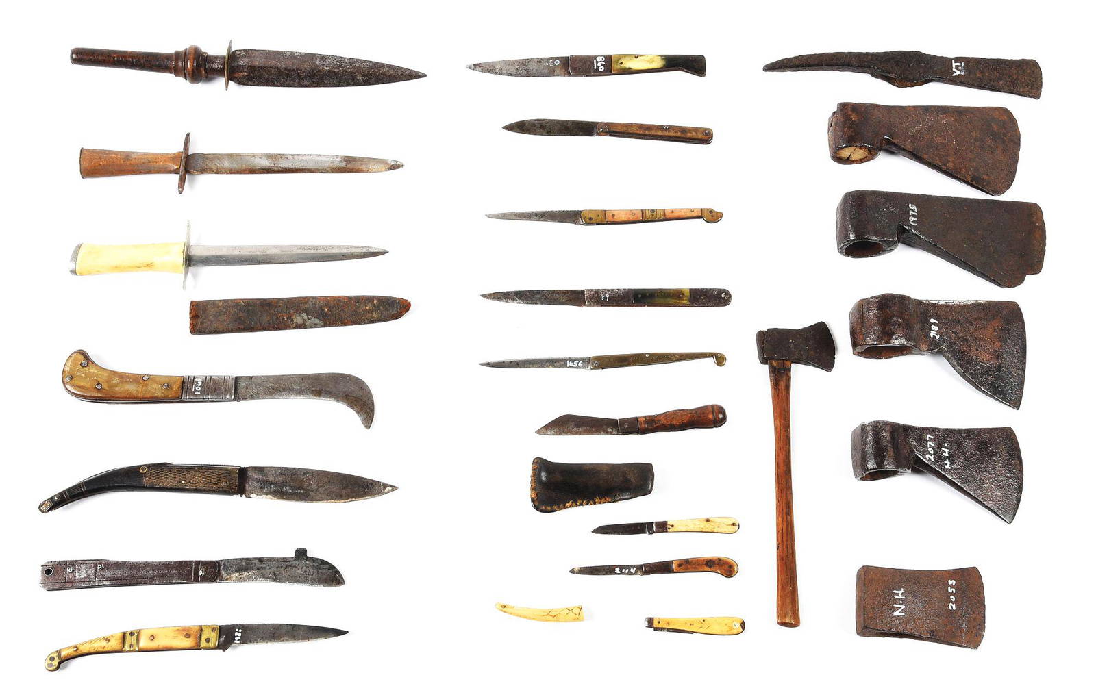 Large Lot Of Small Hand Weapons And Relics. Auction