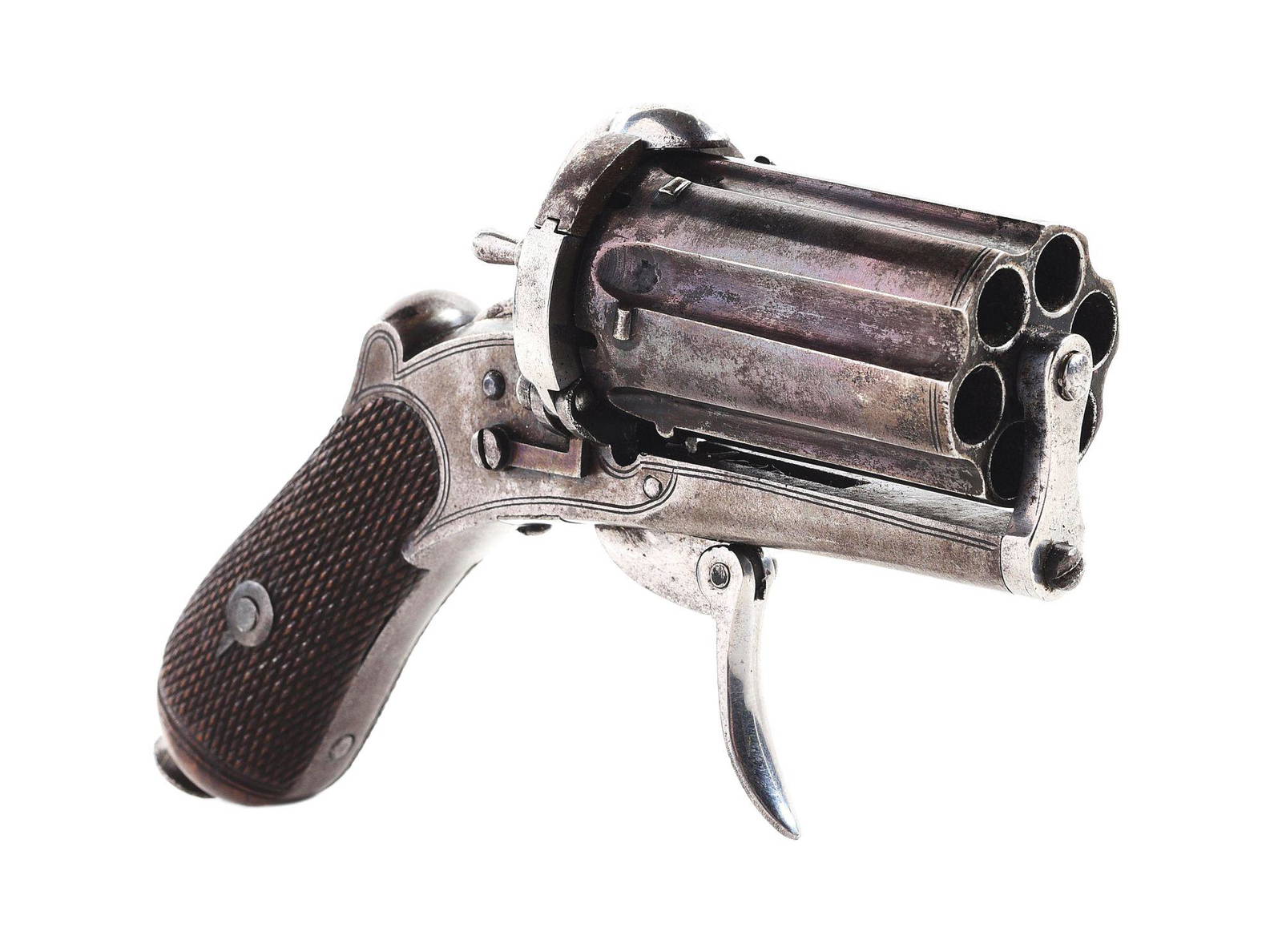 (a) Apache Pinfire Pepperbox Revolver. Auction