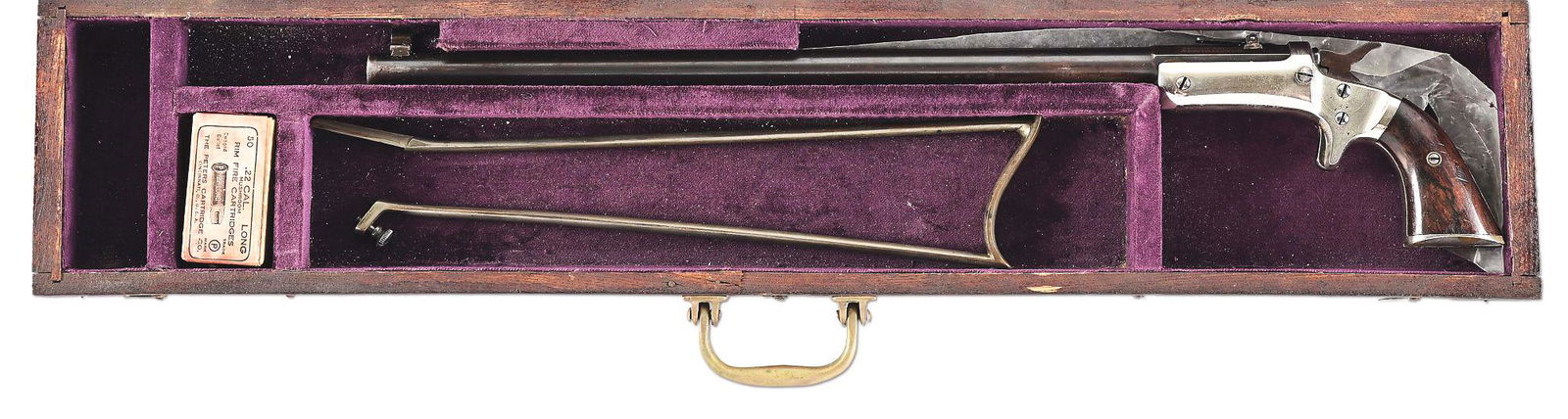 (a) Attractive Cased Second Issue Stevens New Model Pocket Rifle. Auction