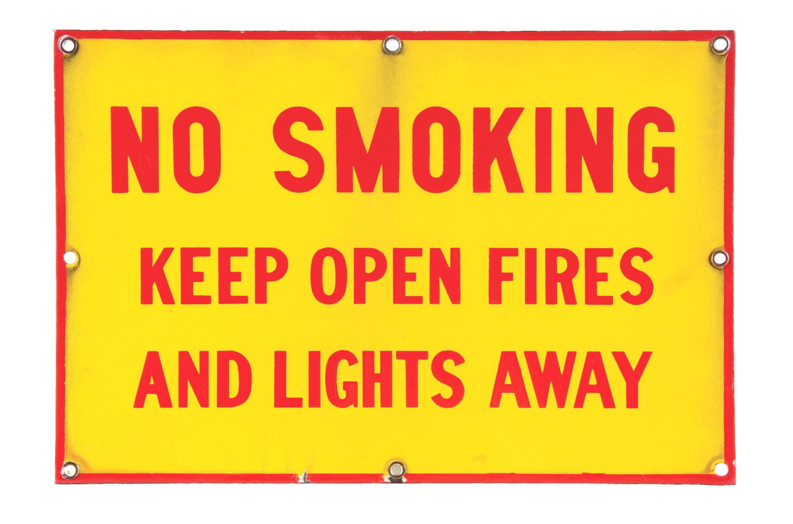 Shell No Smoking Keep Open Lights And Fires Away Porcelain Sign.