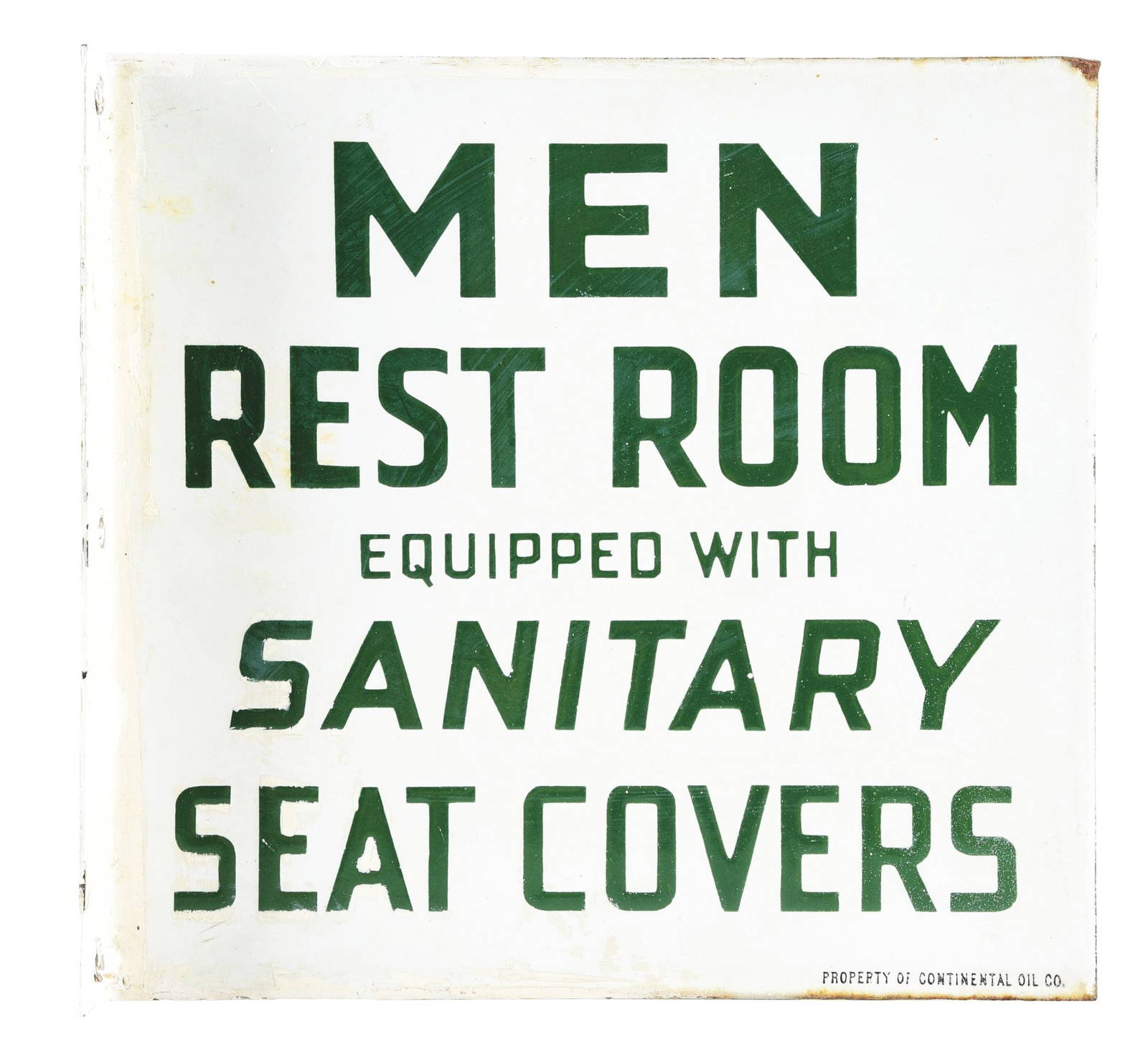 Conoco "men" Service Station Restroom Porcelain Flange Sign. Auction