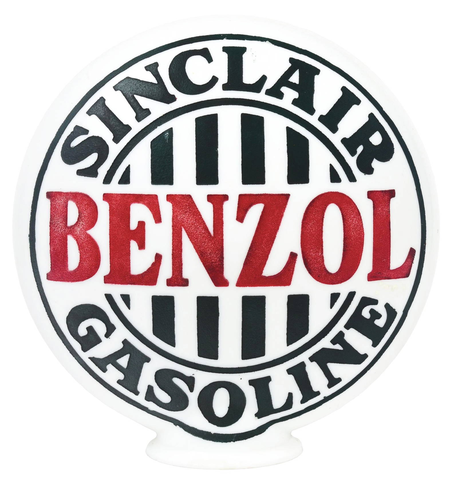 Rare Sinclair Benzol Gasoline One Piece Etched Globe. Auction