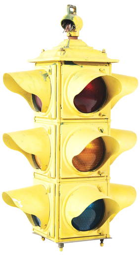 4 Way Traffic Light W/ Original Paint.