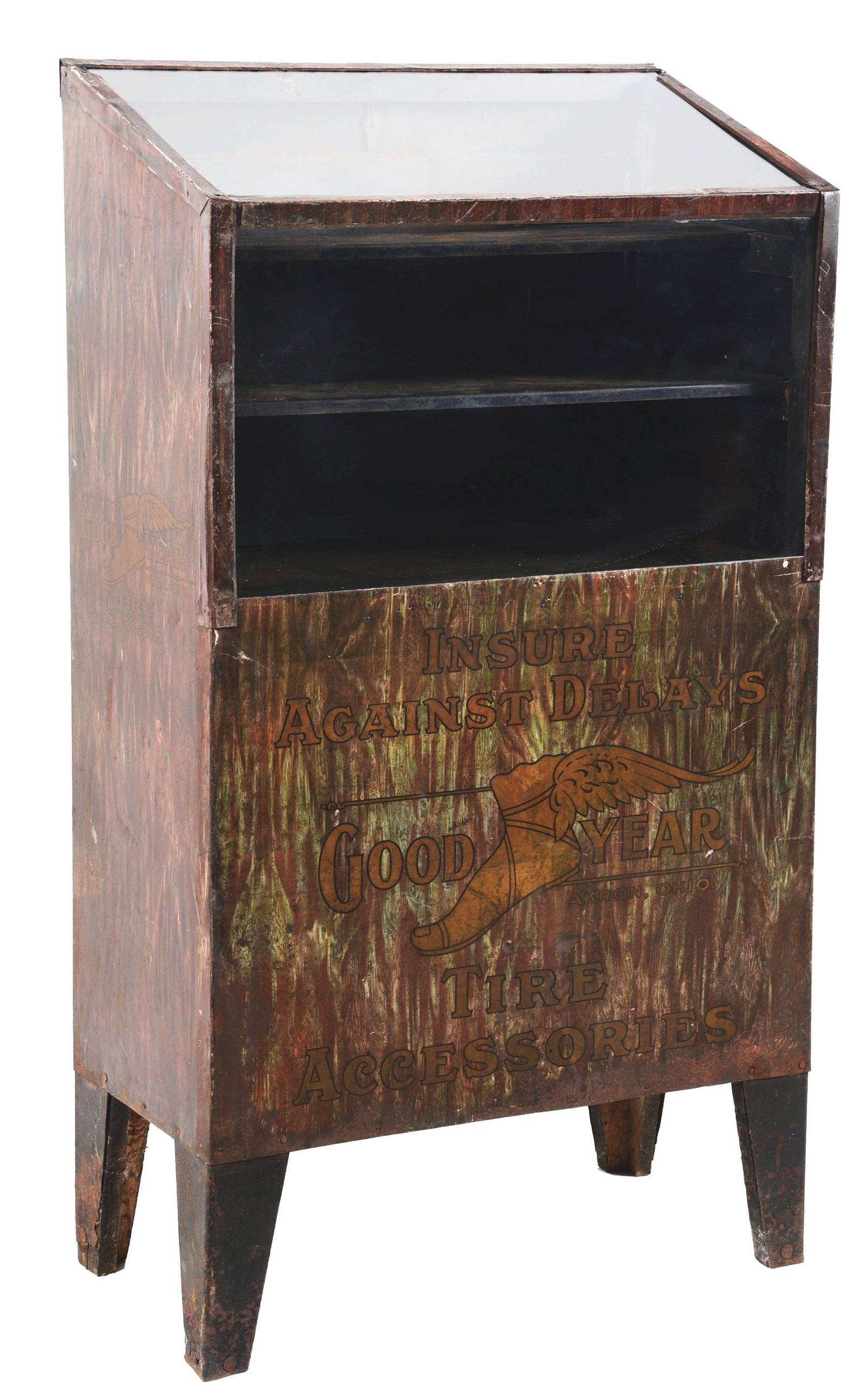 Rare Goodyear Tires & Accessories Tin Service Station Display Cabinet W ...