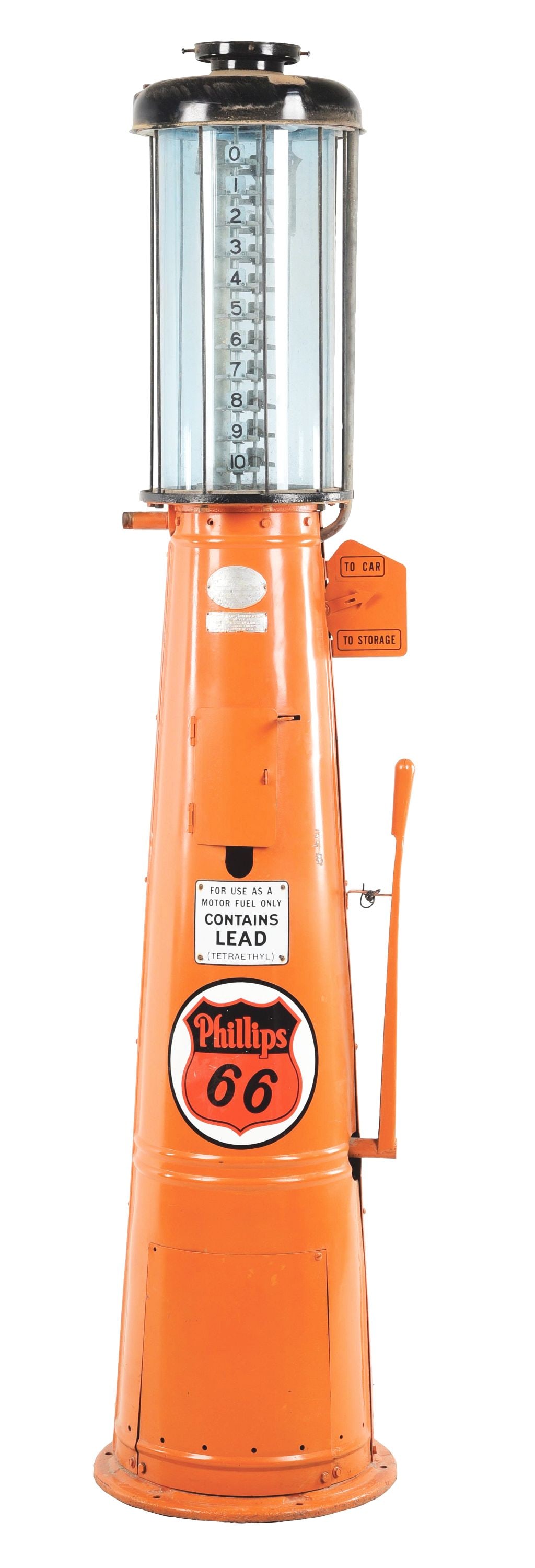 Gilbert & Barker Model #176 Ten Gallon Visible Gas Pump. Auction