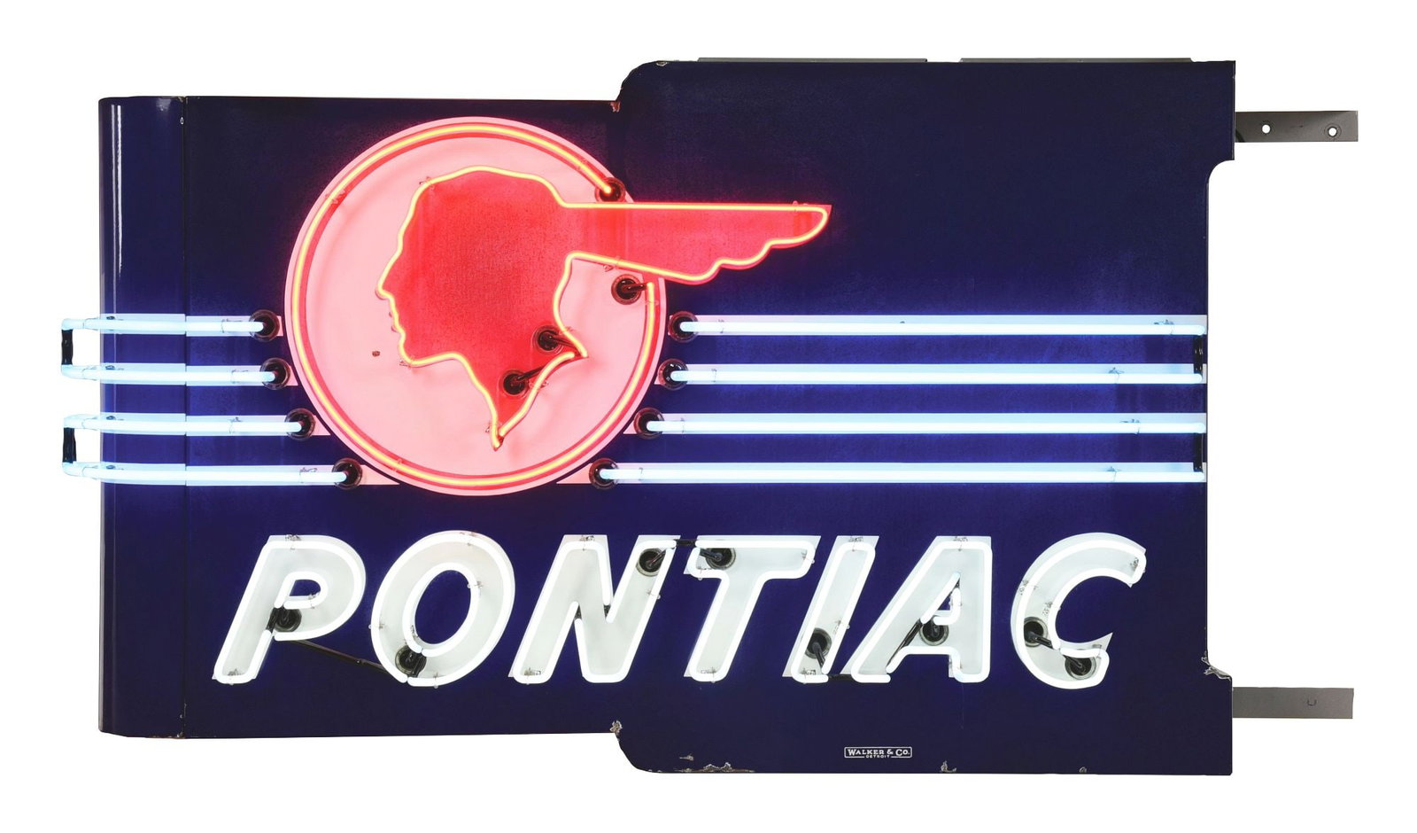 Pontiac Automobiles Complete Porcelain Neon Sign W/ Full Feathered ...