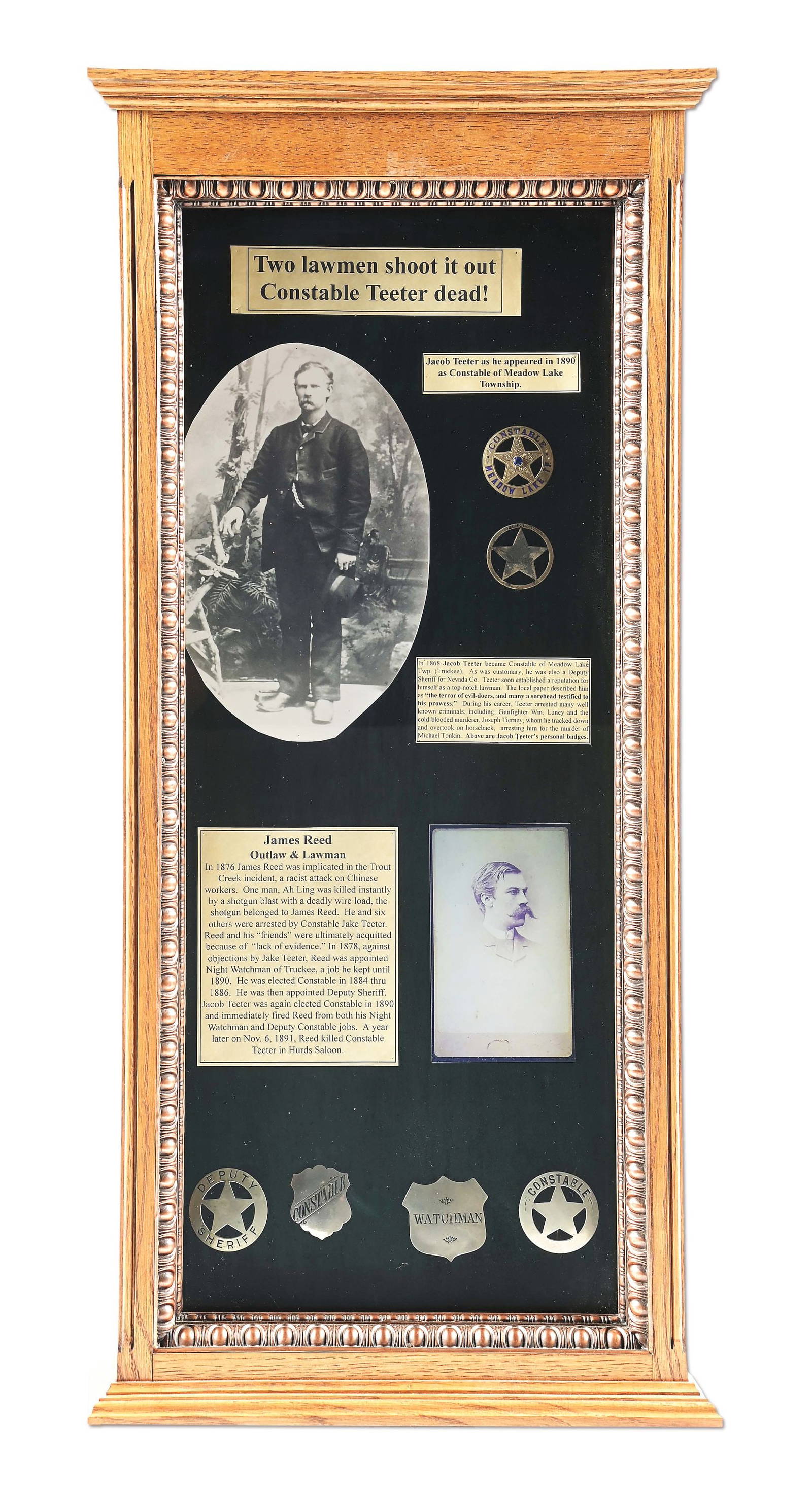 Truckee California Constable Jacob Teeter & James Reed Badge Display ...