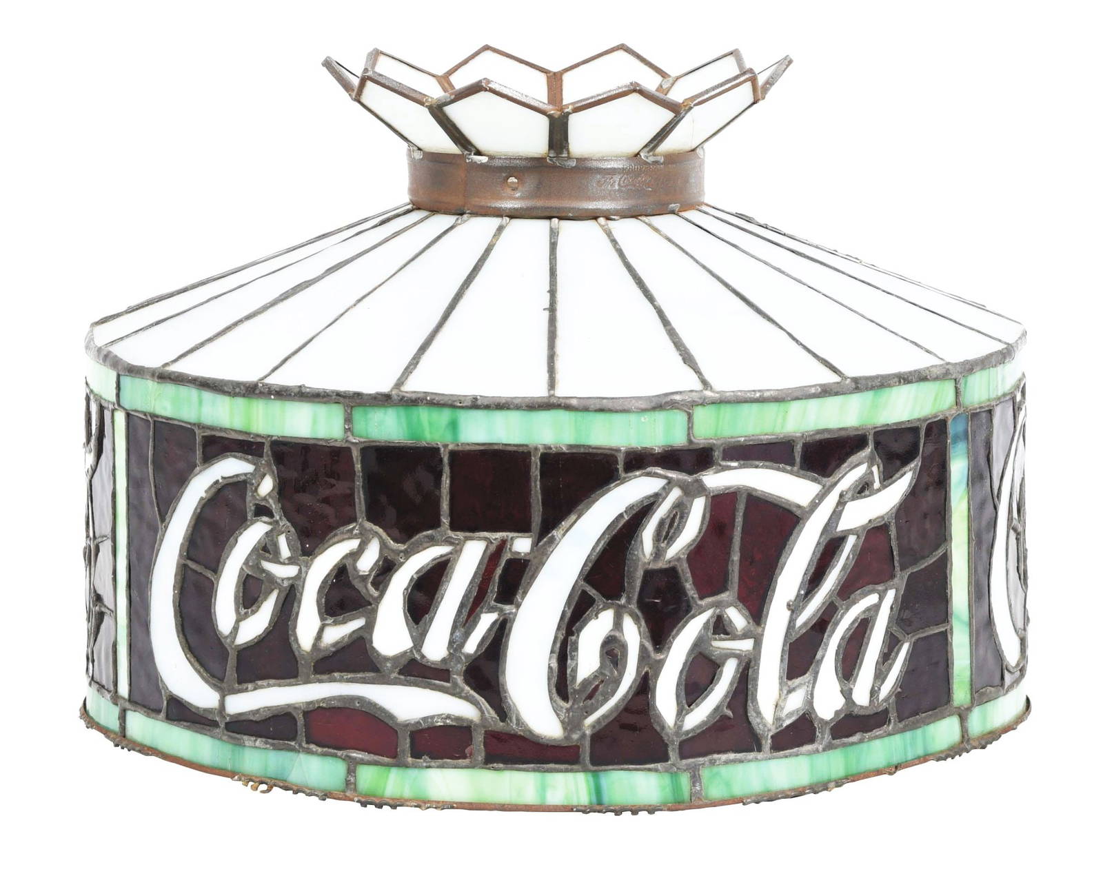 Stained Glass Coca-cola Lamp Shade. Auction