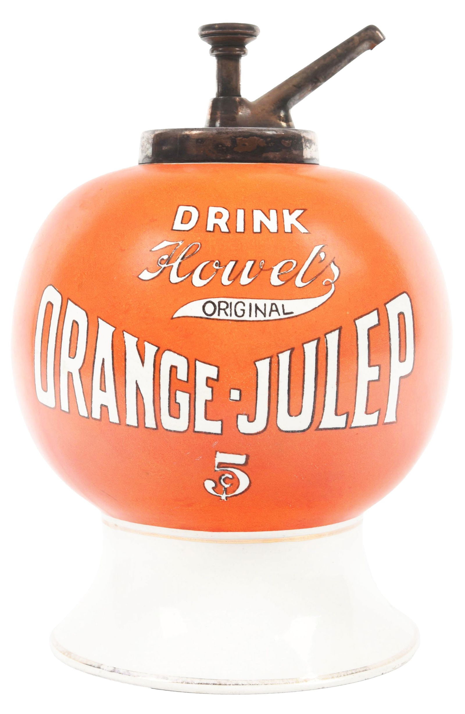 Howel's Orange-julep Ceramic Syrup Dispenser. Auction