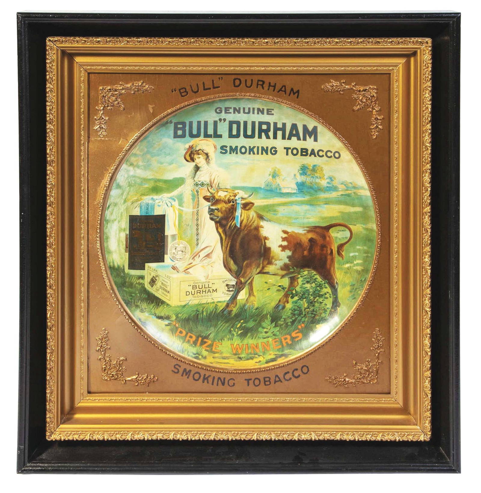 Bull Durham Charger Sign W/ Bull Graphic. Auction