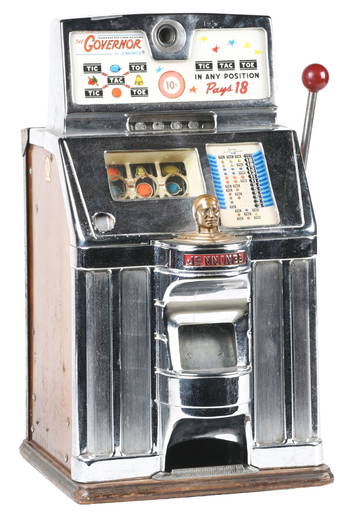 10¢ Jennings The Governor Light Up Sign Slot Machine.