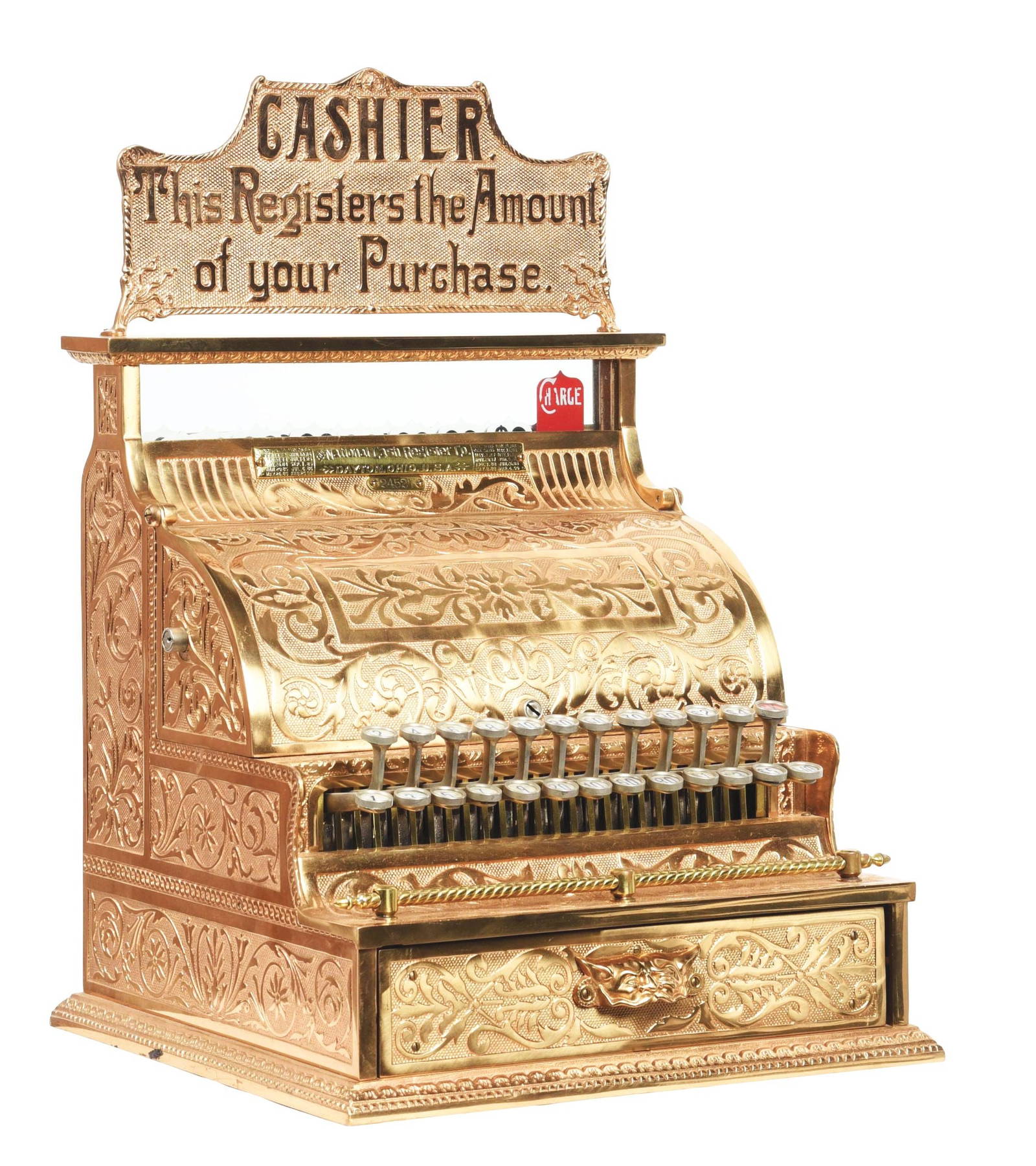 Model 2 National Cash Register W/ Flat Scroll Design. Auction