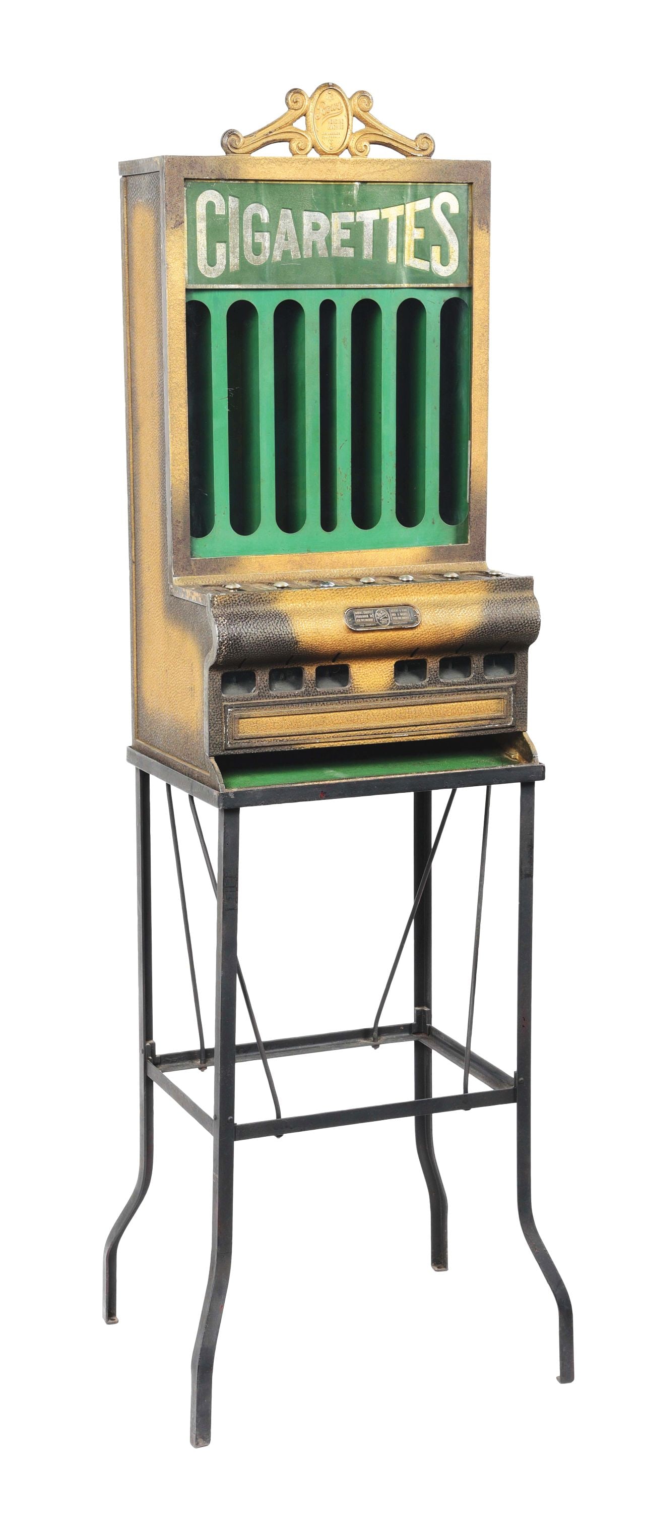 5¢ & 10¢ Rowe Cigarette Vending Machine With Stand. Auction