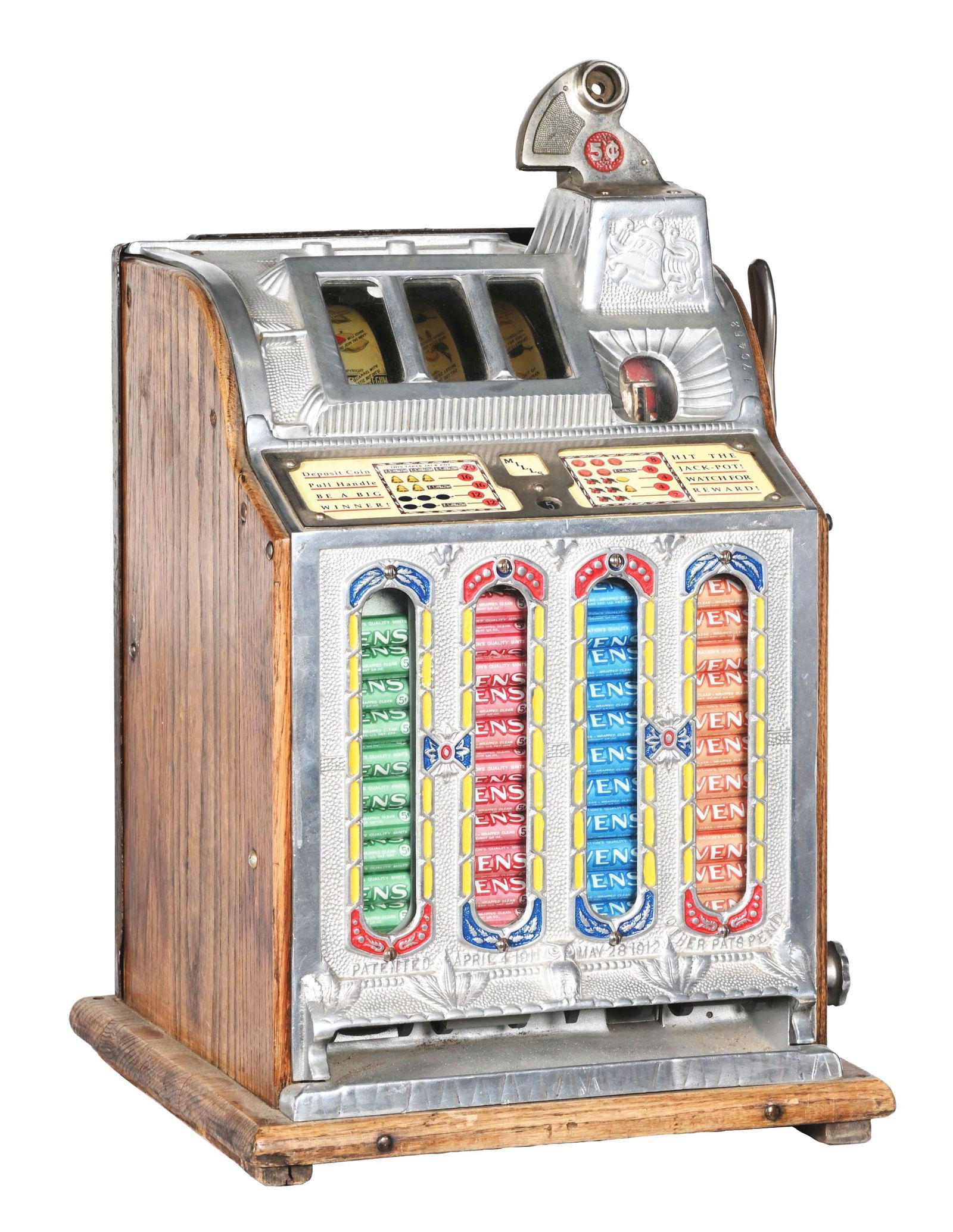 5¢ Mills Novelty F.o.k. Front Vender Slot Machine. Auction