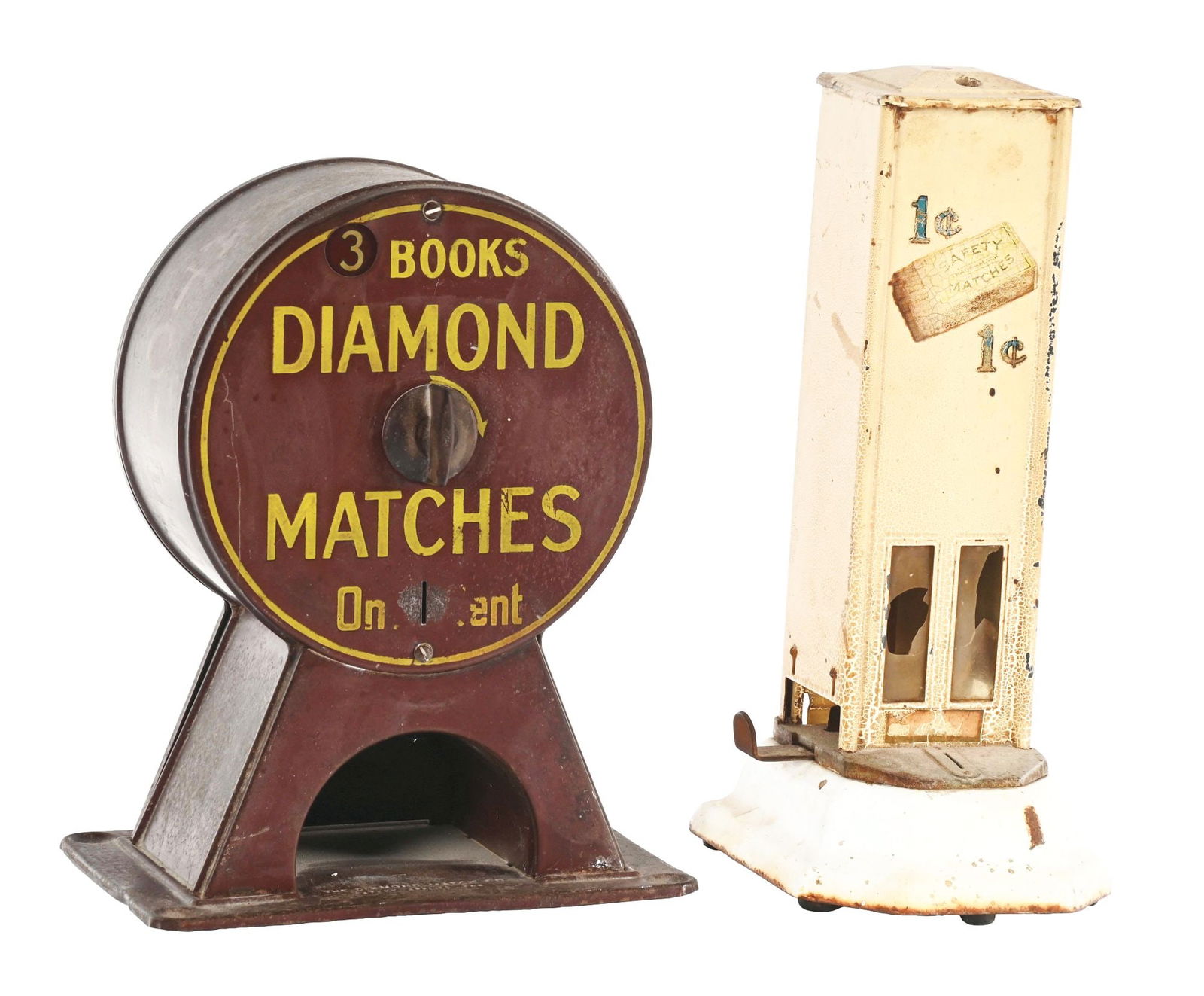 A Pair Of 1¢ Safety Matches Vending Machines. Auction