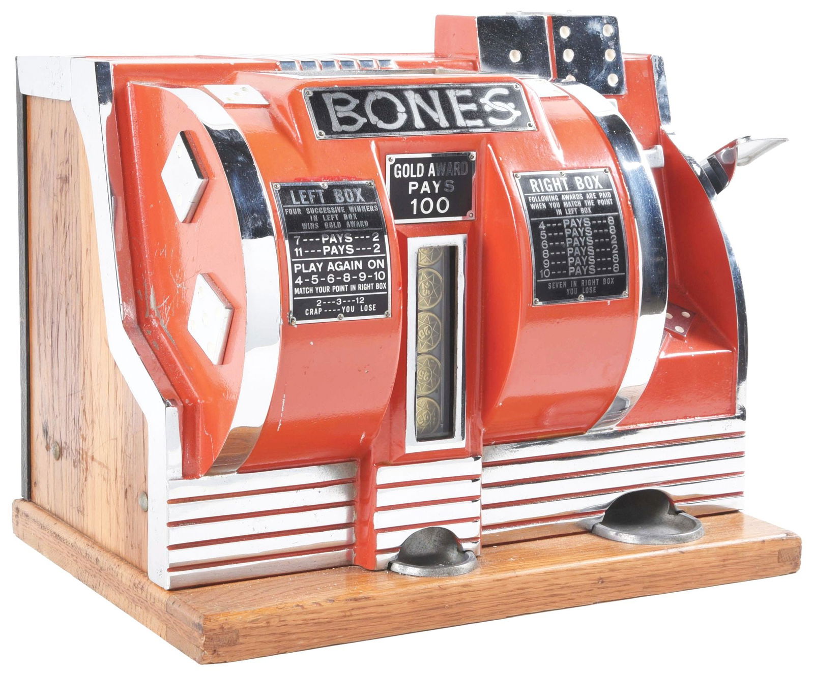 25¢ Buckley Bones Dice Slot Machine. Auction