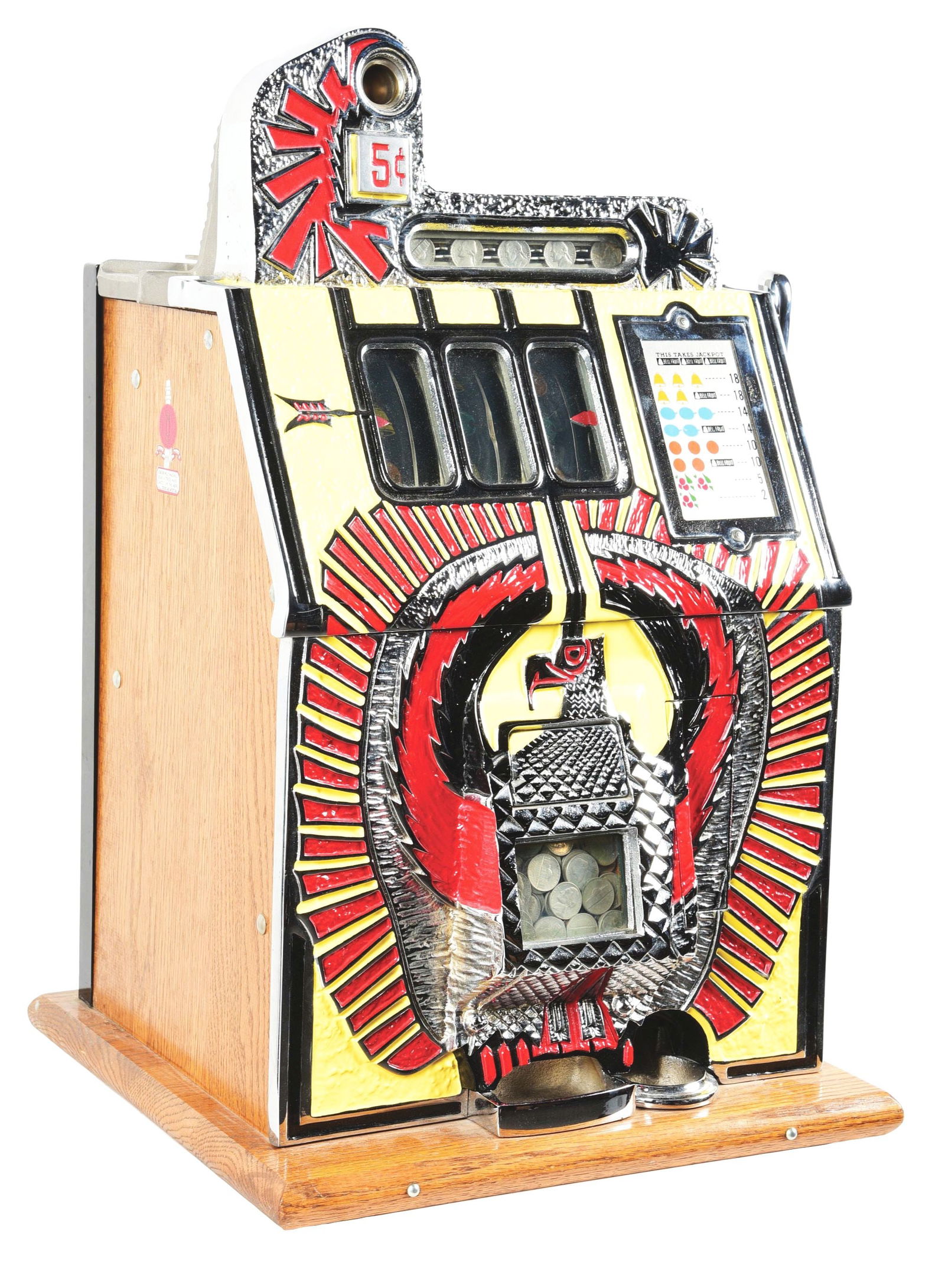 5¢ Mills Novelty War Eagle Slot Machine. Auction