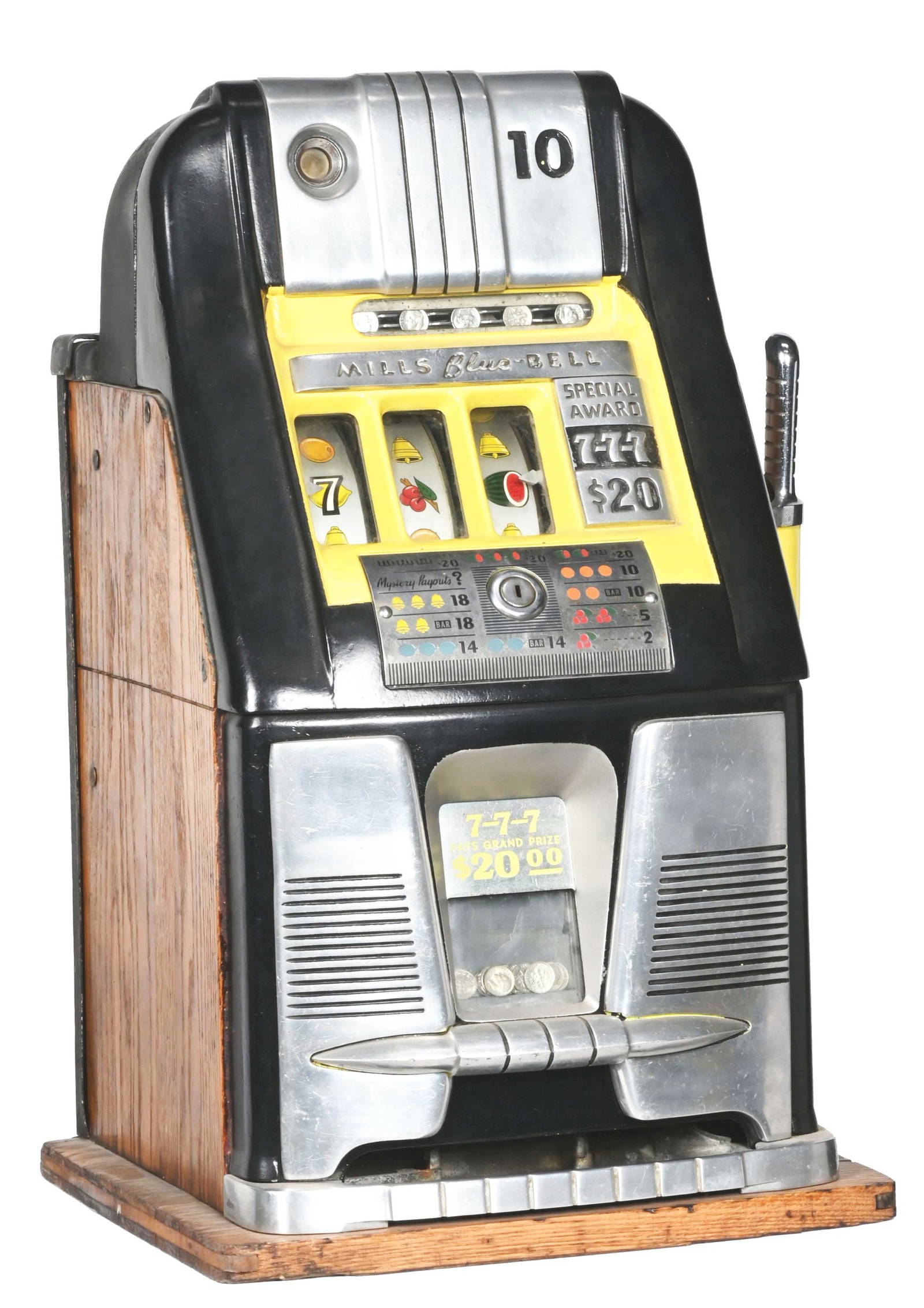 10¢ Mills Blue Bell High Top Slot Machine. Auction