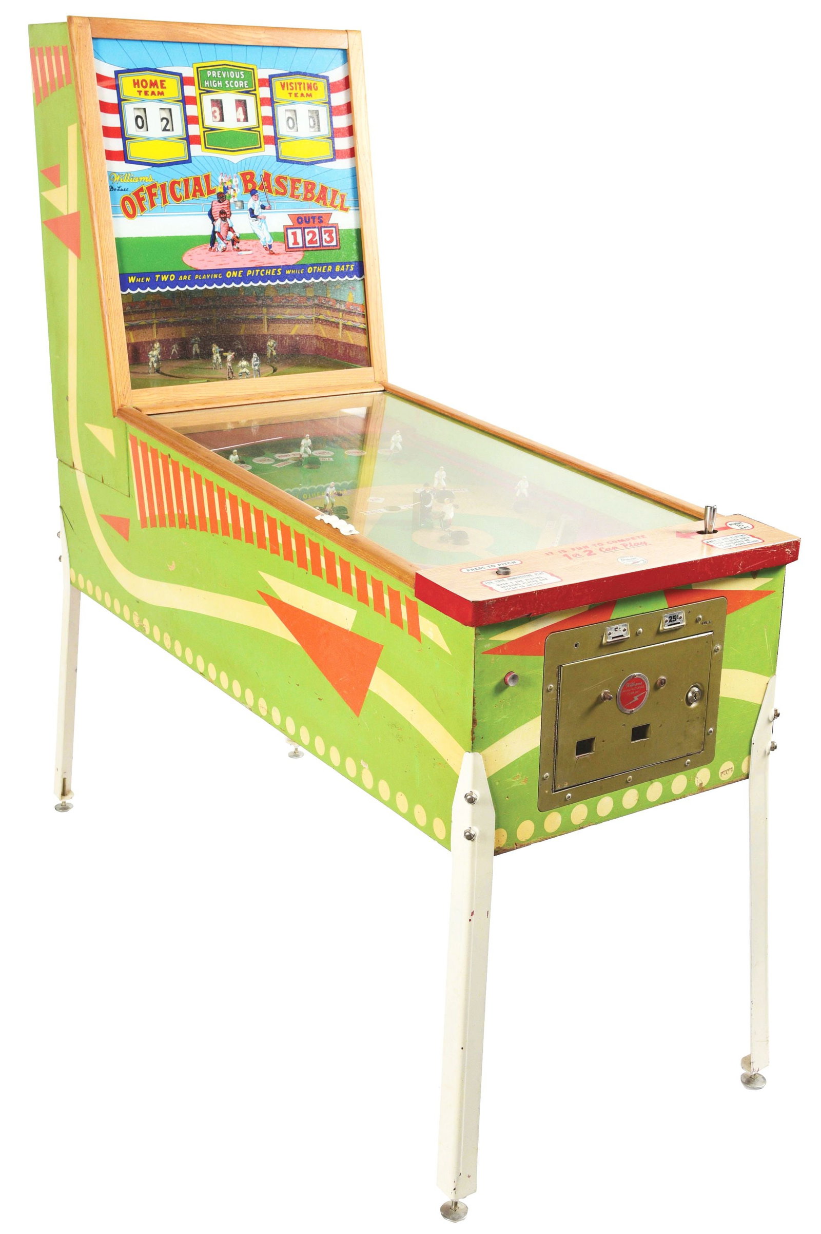 10 25 Williams Deluxe Official Baseball Pinball Machine