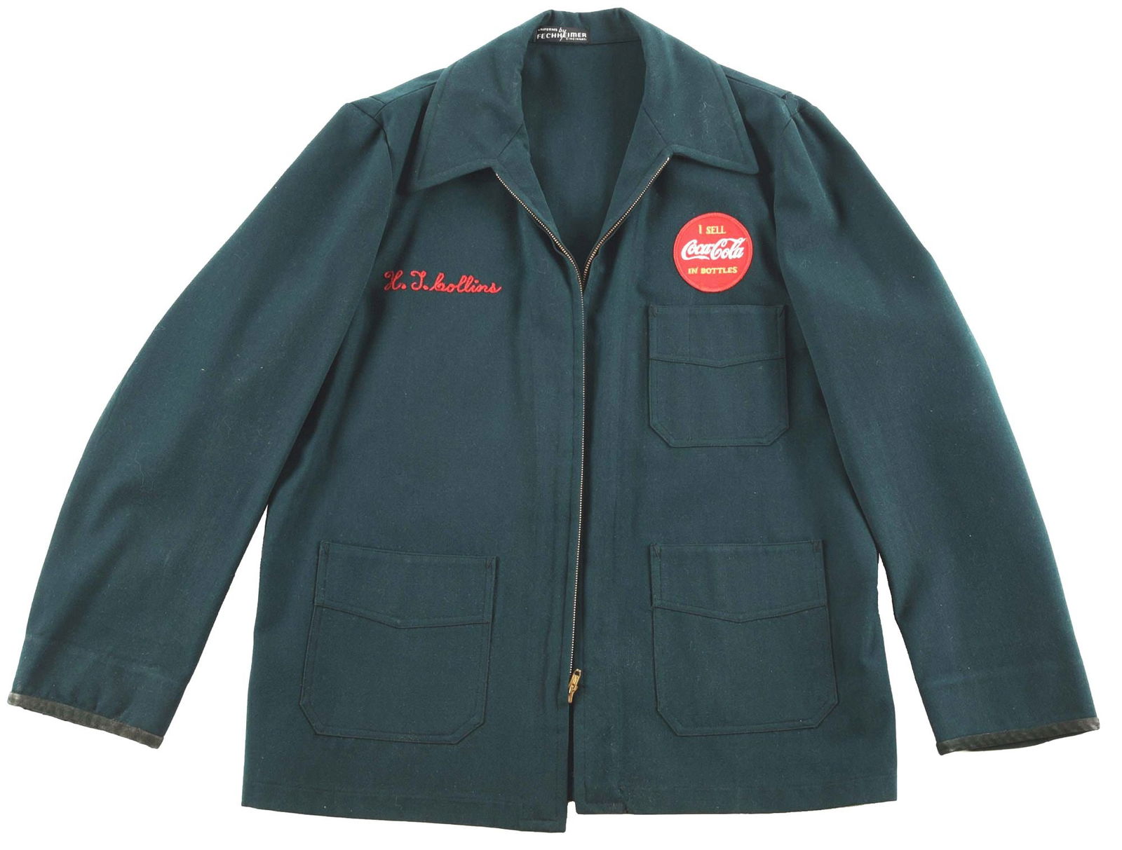 Early Coca-cola Uniform W/ "i Sell Coca-cola In Bottles" Patch. Auction