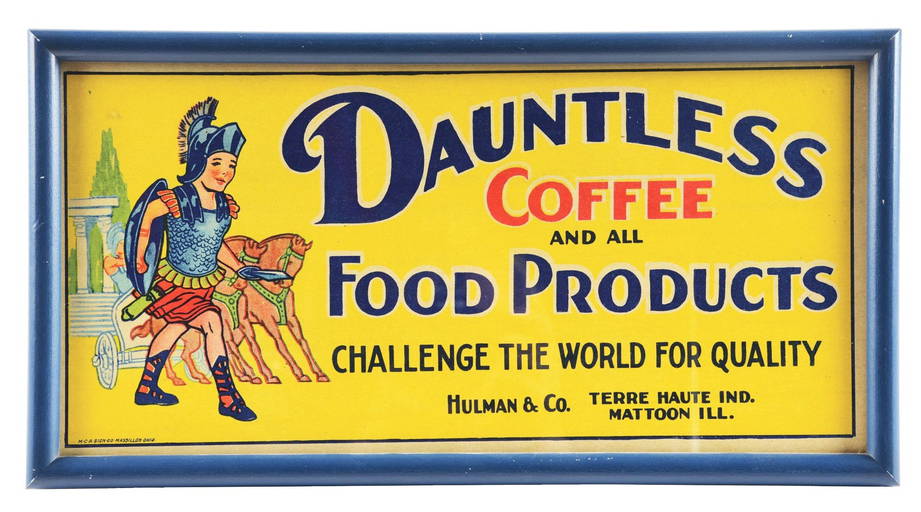 Dauntless Coffee Cardboard Sign.
