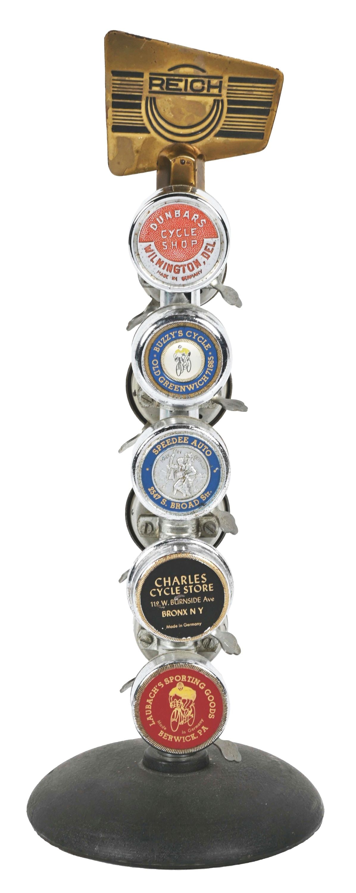 Reich Cycle Bell Sample Display Rack.