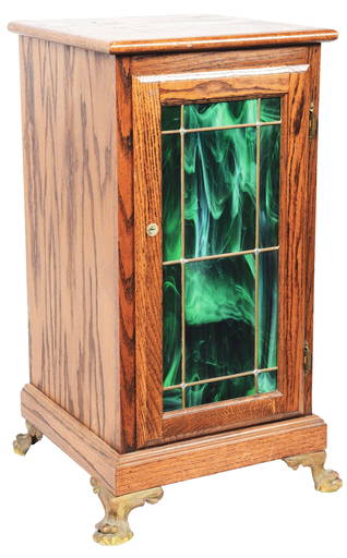 Wooden Slot Machine Stand W/ Glass.