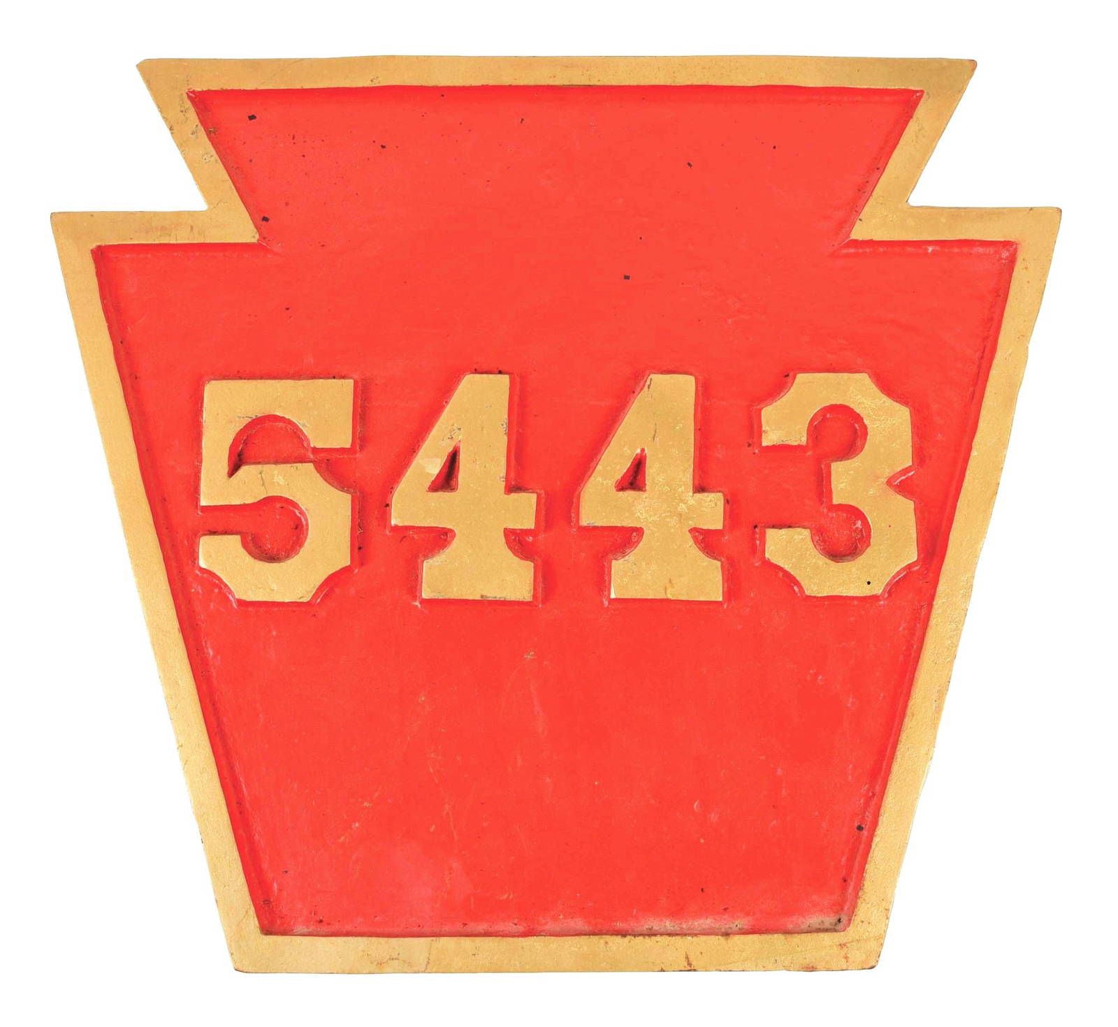 Prr Steam Locomotive Keystone Number Plate 5443. Auction