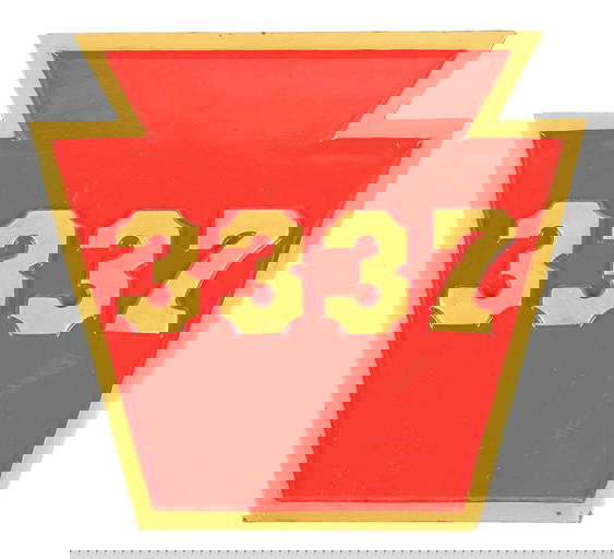 Prr Steam Locomotive Keystone Number Plate 3337.