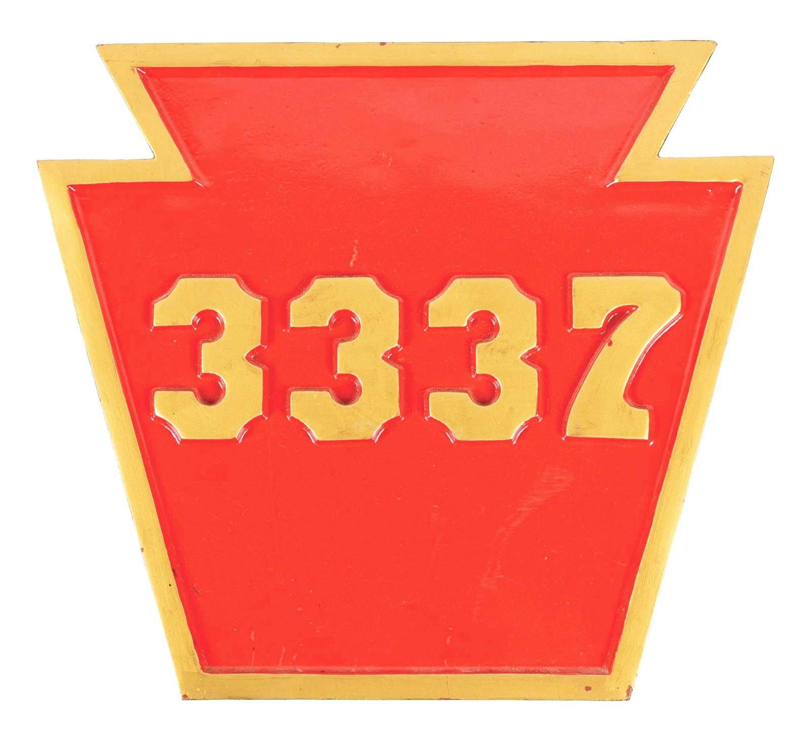 Prr Steam Locomotive Keystone Number Plate 3337. Auction