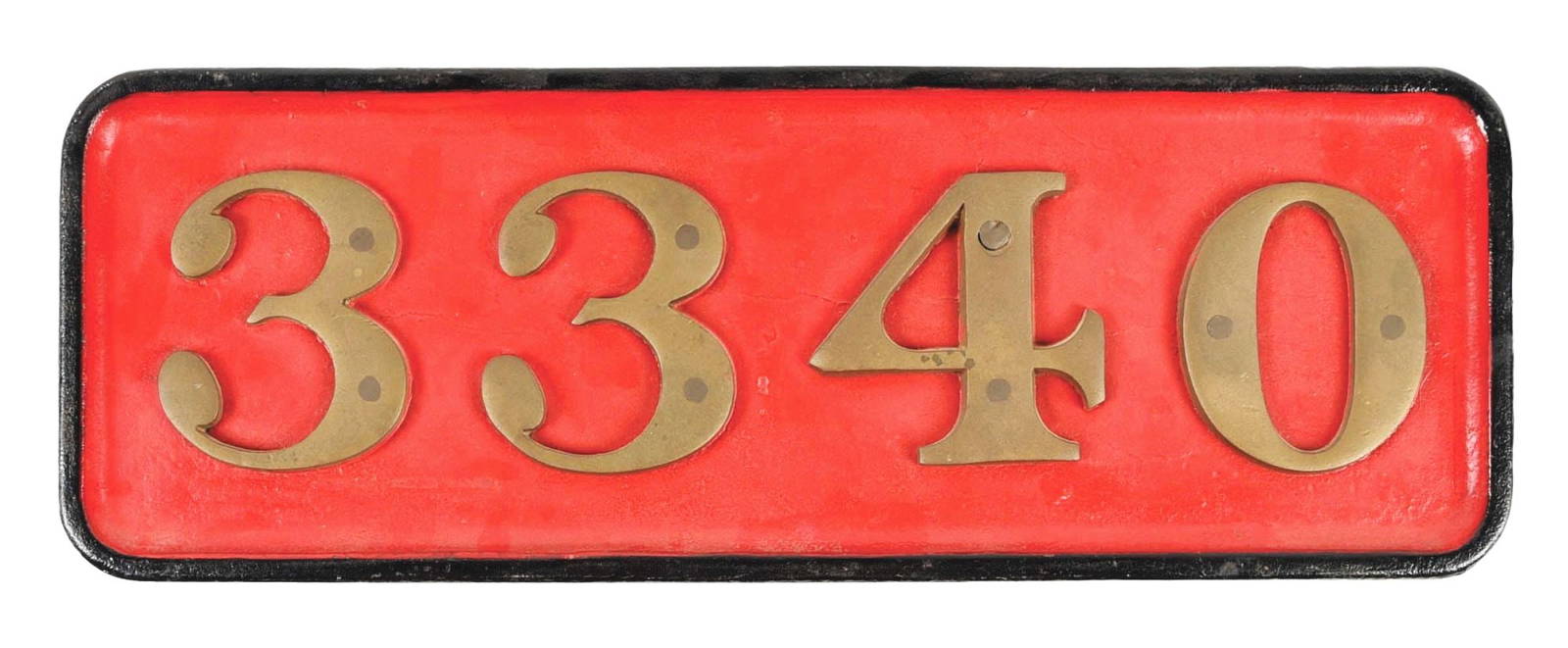 Erie Railroad Steam Locomotive Number Plate. Auction