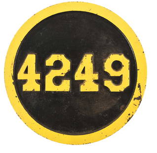 Prr Steam Locomotive Keystone Number Plate 3337. Auction