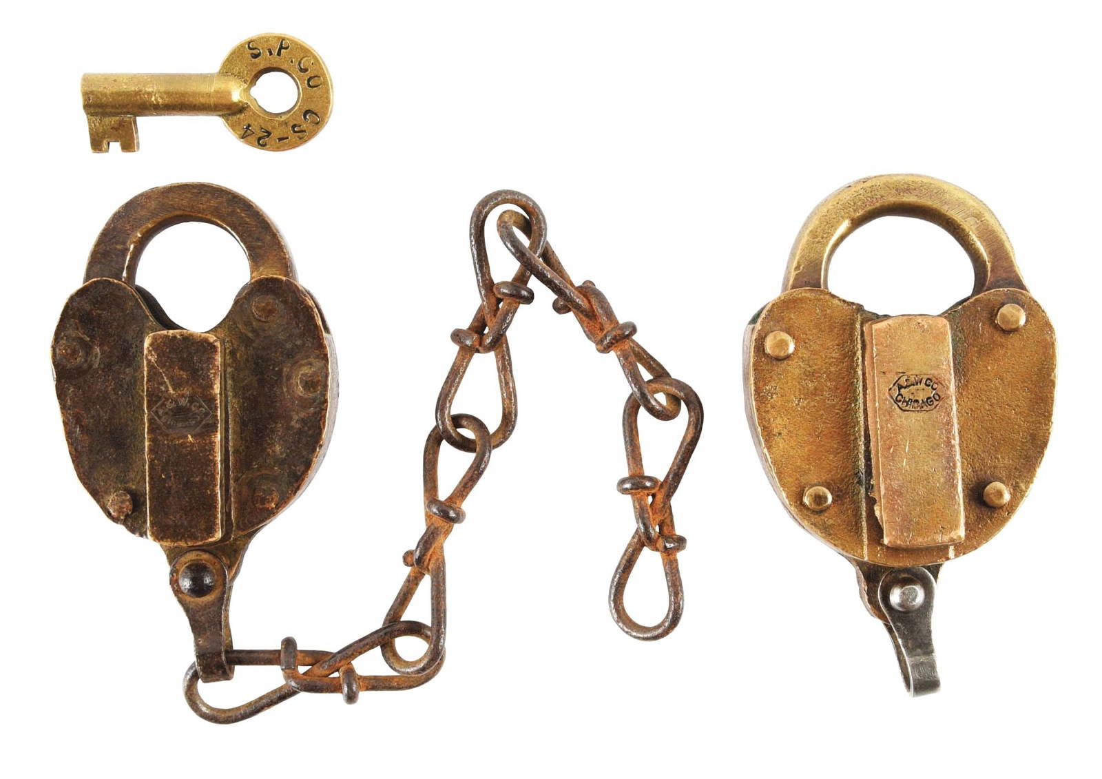 Lot Of 2: Railroad Locks. Auction