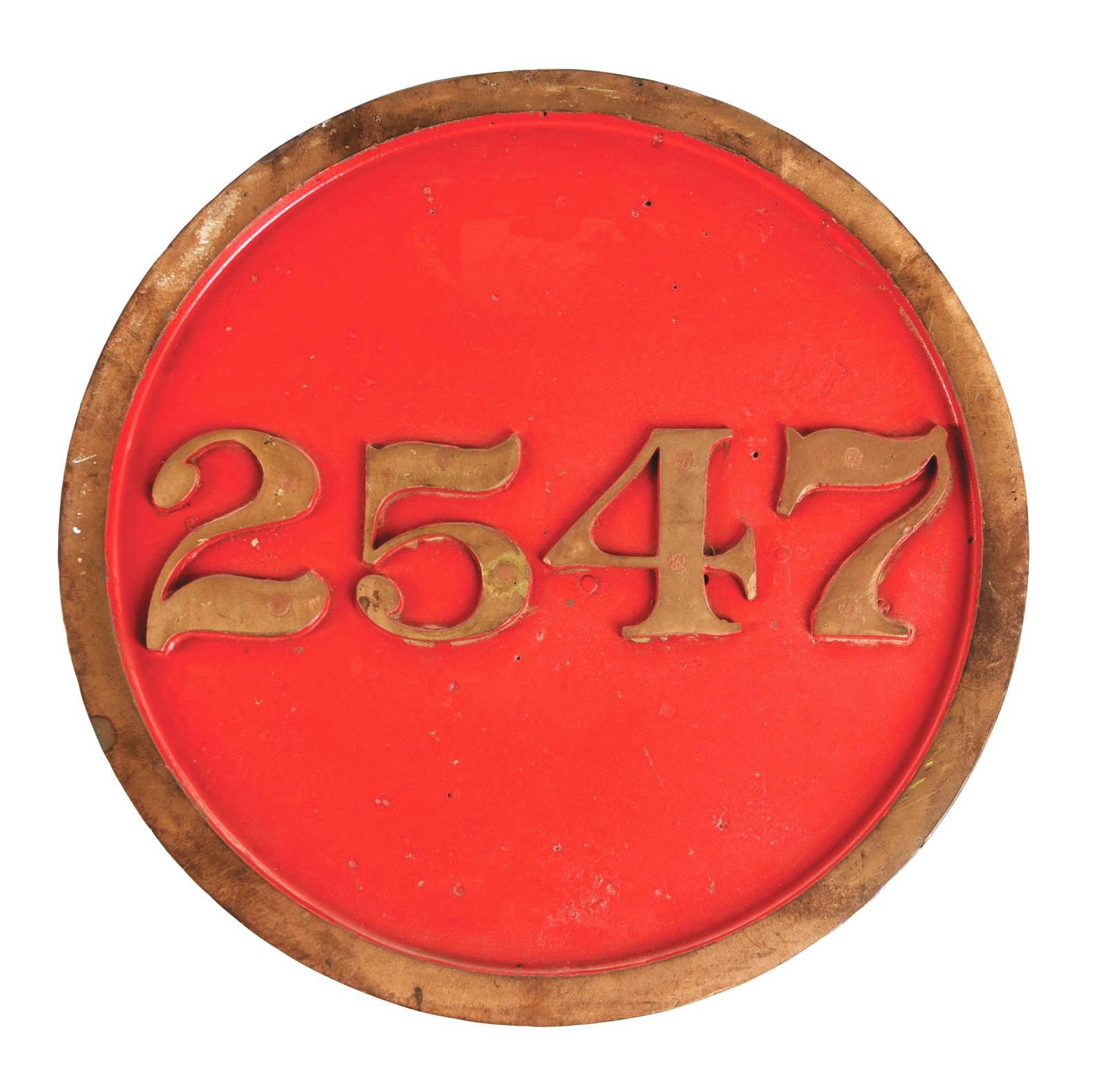 Erie Railroad Steam Locomotive Number Plate. Auction