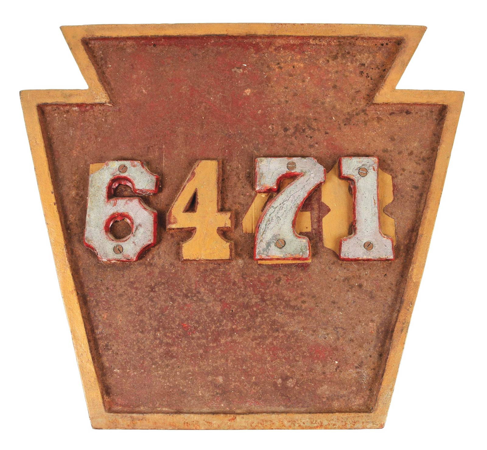 Prr Steam Locomotive Keystone Number Plate 6471. Auction
