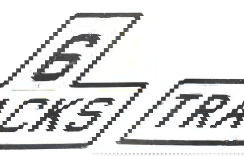 Two Sided Oval "railroad Crossing" Cast Iron Sign.