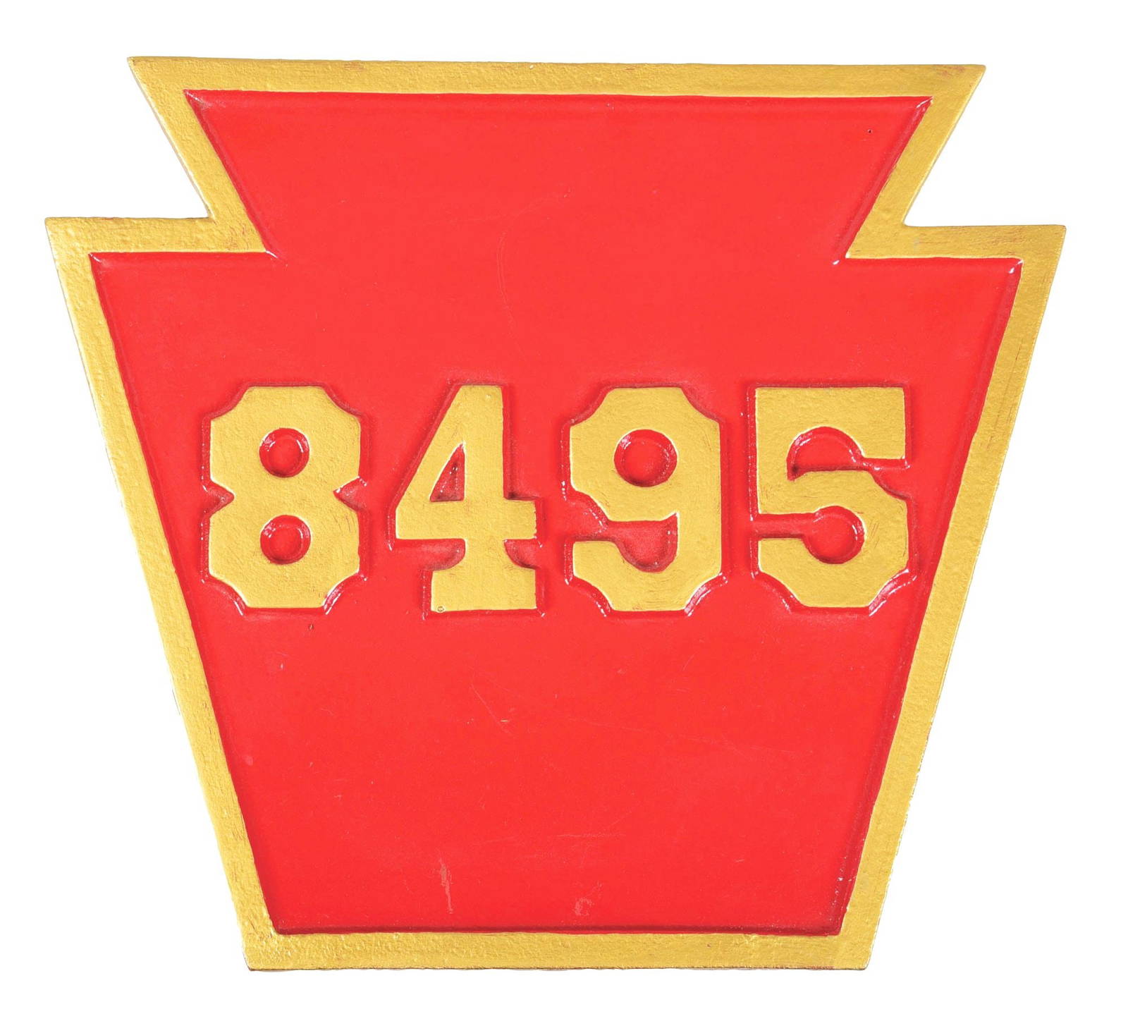 Prr Steam Locomotive Keystone Number Plate 8495. Auction