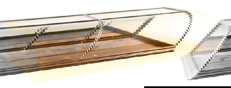 J. Riswig Oak Curved Glass Display Case Auction